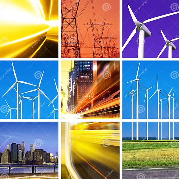 Electric power collage stock photo. Image of environmental - 14452012