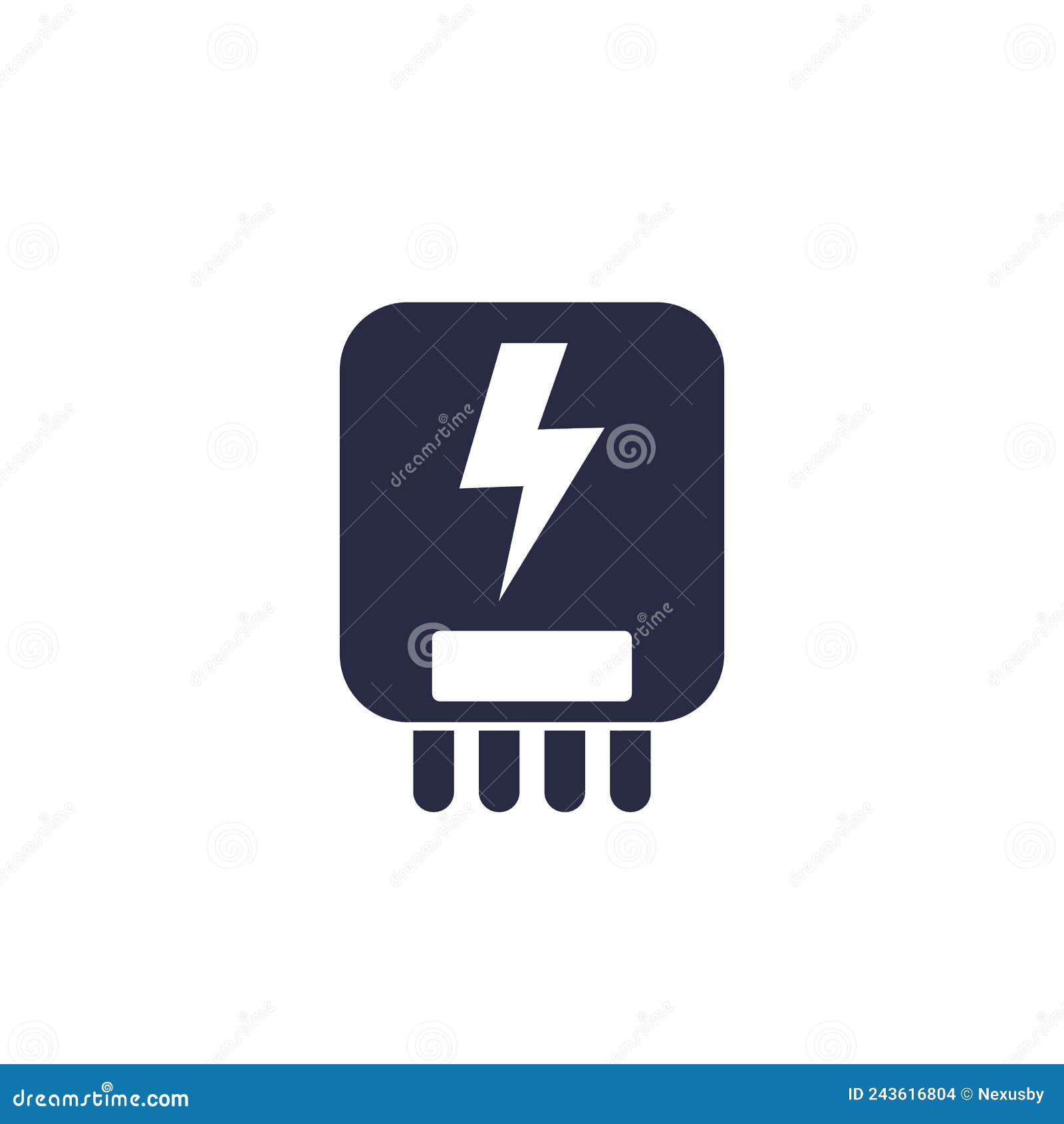Electric Power Control System Icon on White Stock Vector - Illustration ...