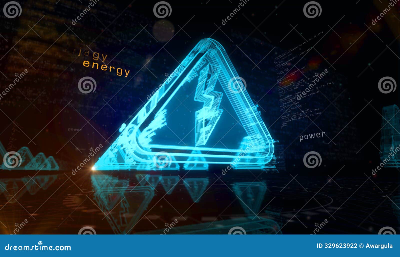Electric Power Danger Warning Symbol Digital 3d Illustration Stock ...