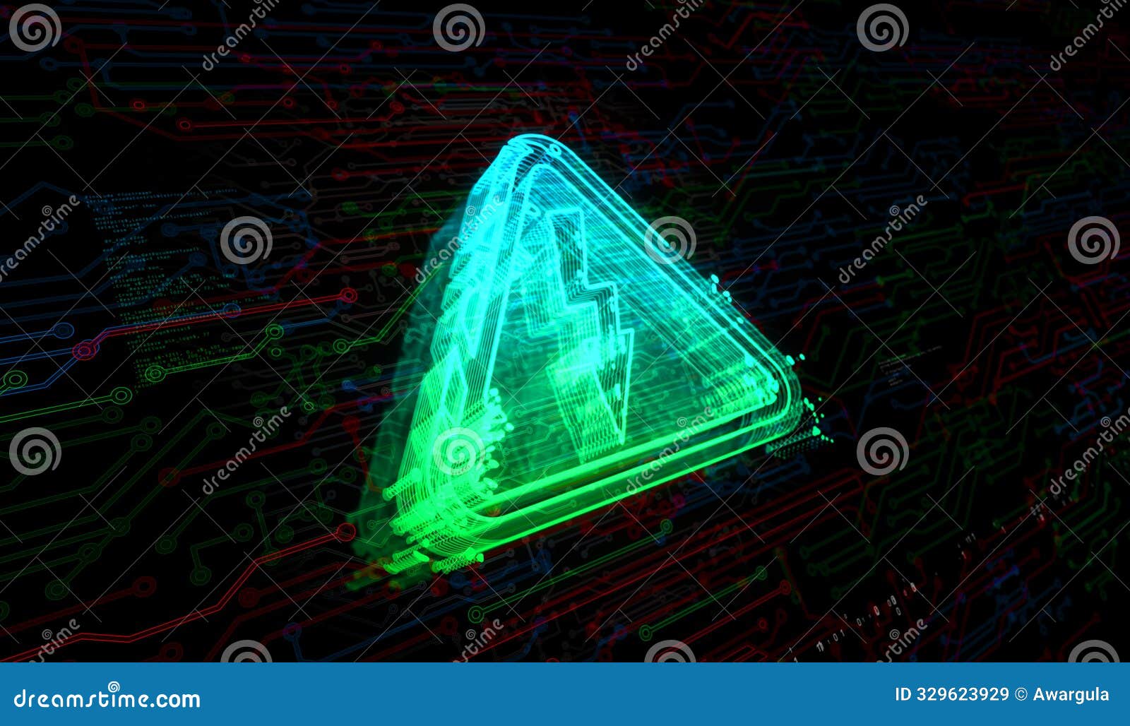 Electric Power Danger Warning Symbol Digital 3d Illustration Stock ...