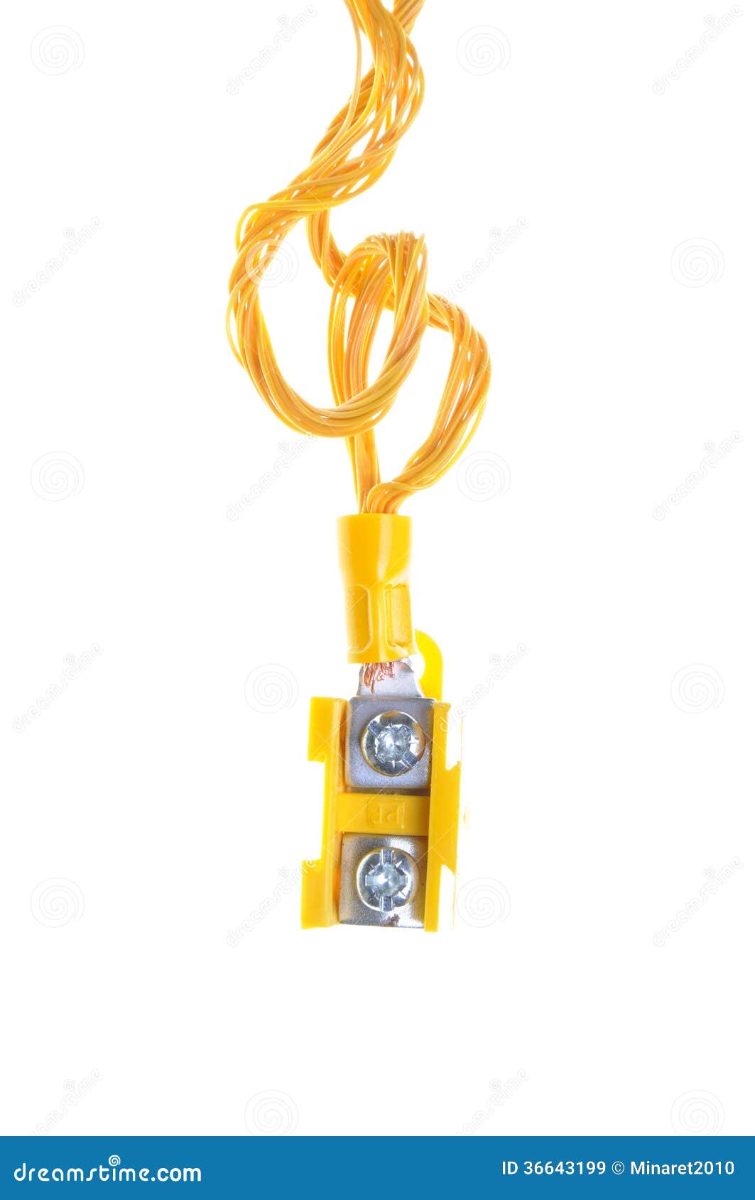 Electric Power Distribution Cable with Terminal Block Stock Image ...