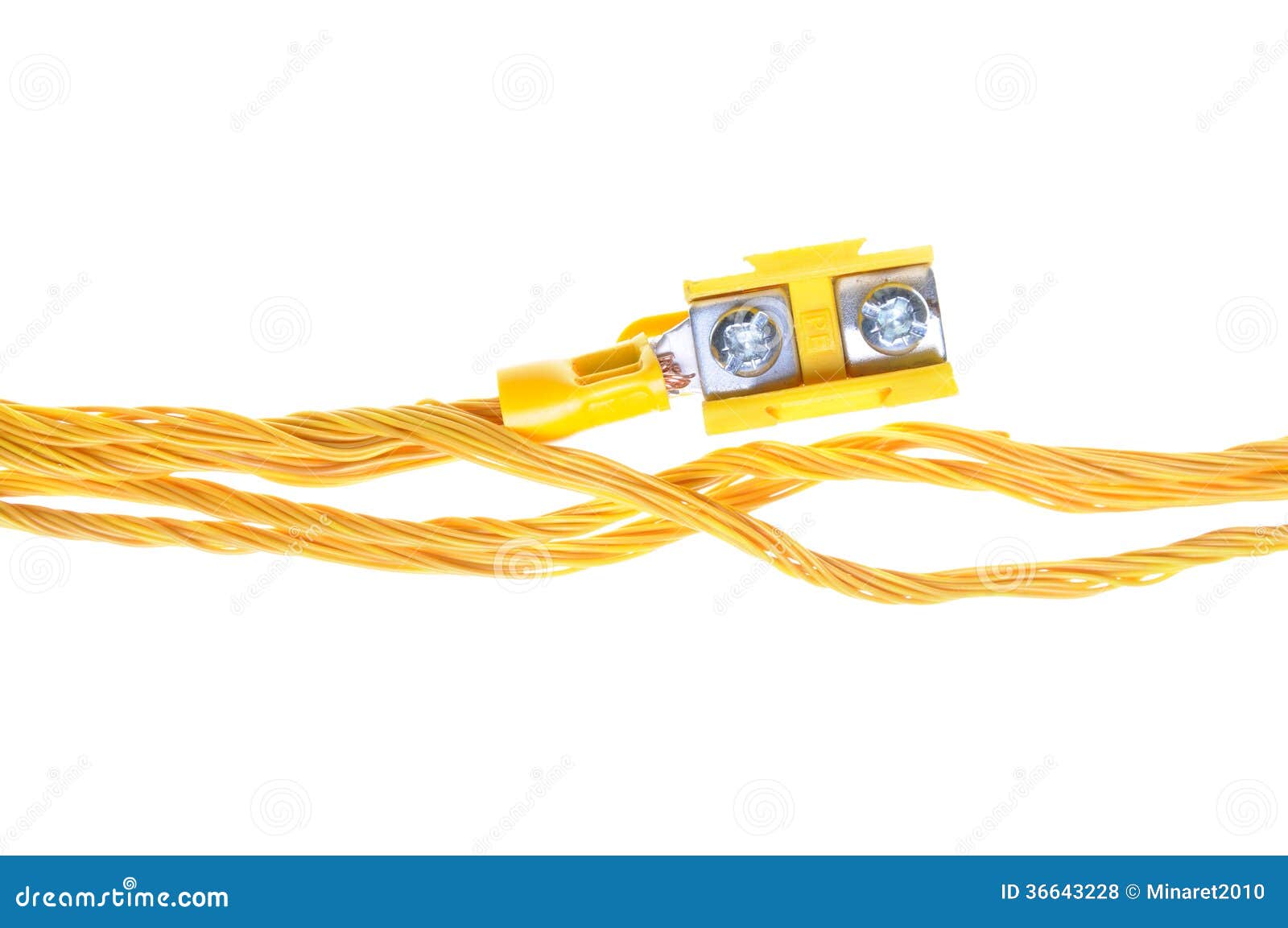 Electric Power Distribution Cable with Terminal Block Stock Photo ...