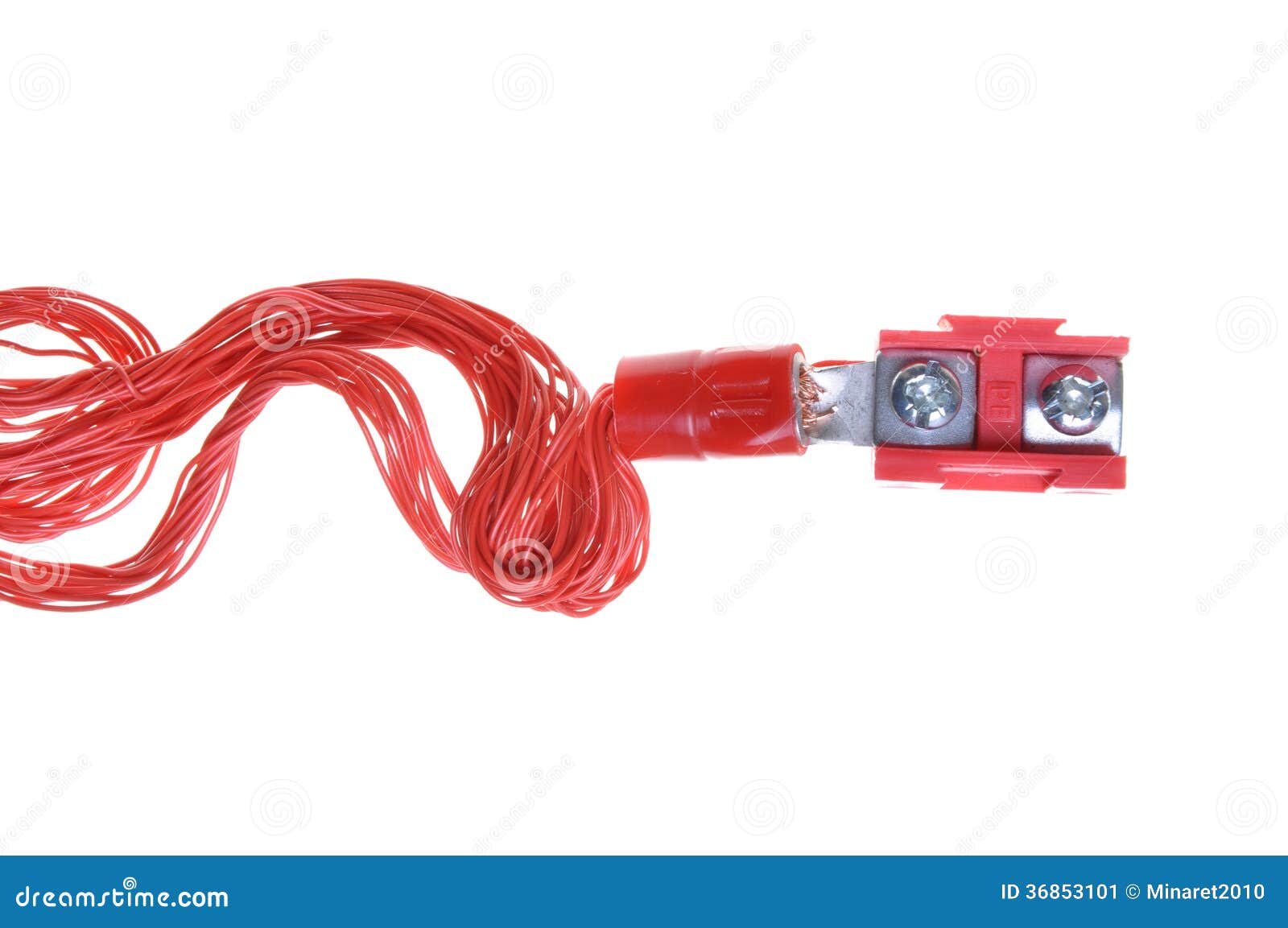 Electric Power Distribution Cable with Terminal Block Stock Image ...