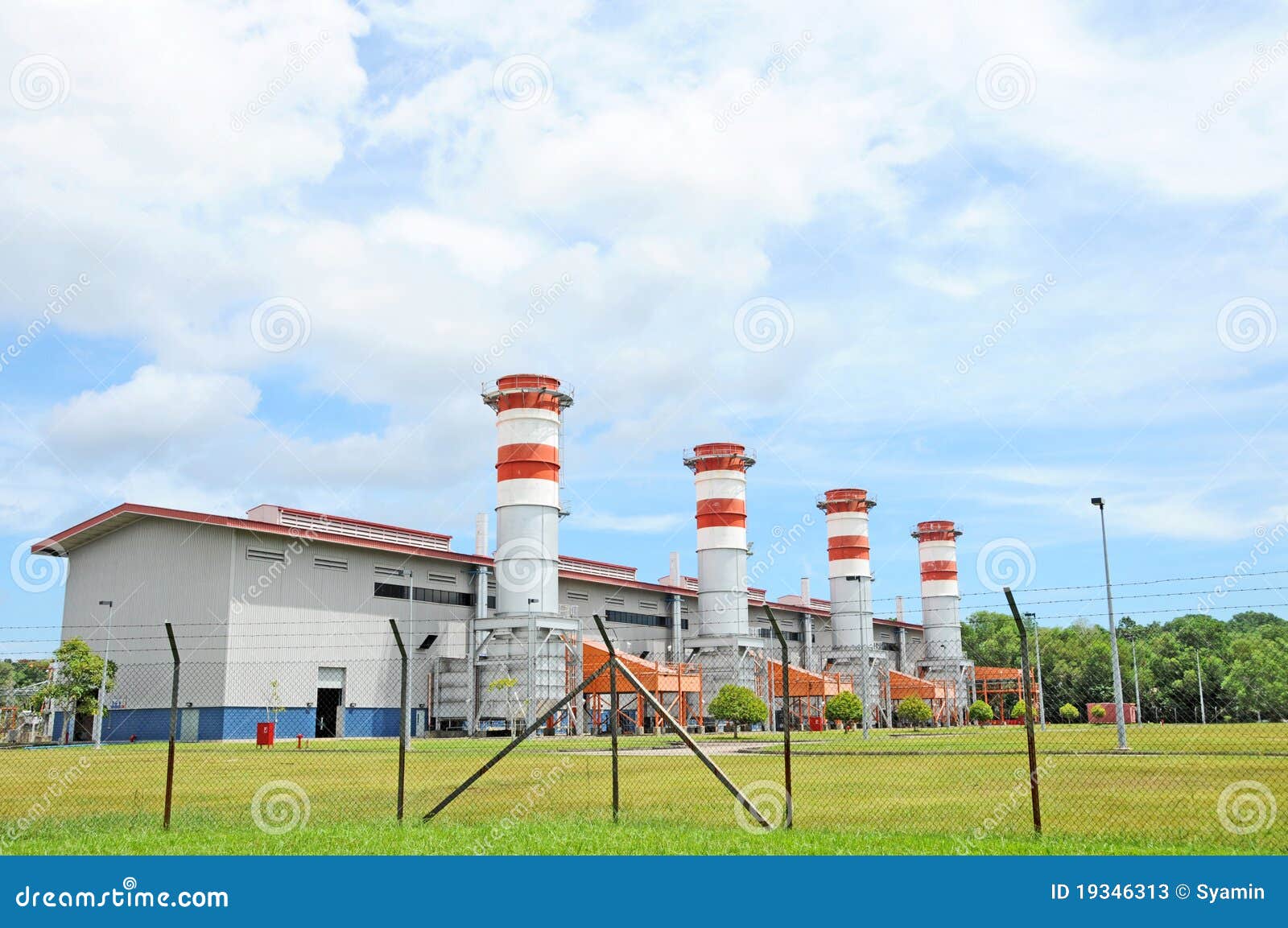 Electric Power Generator Station Stock Image - Image of grass, green ...