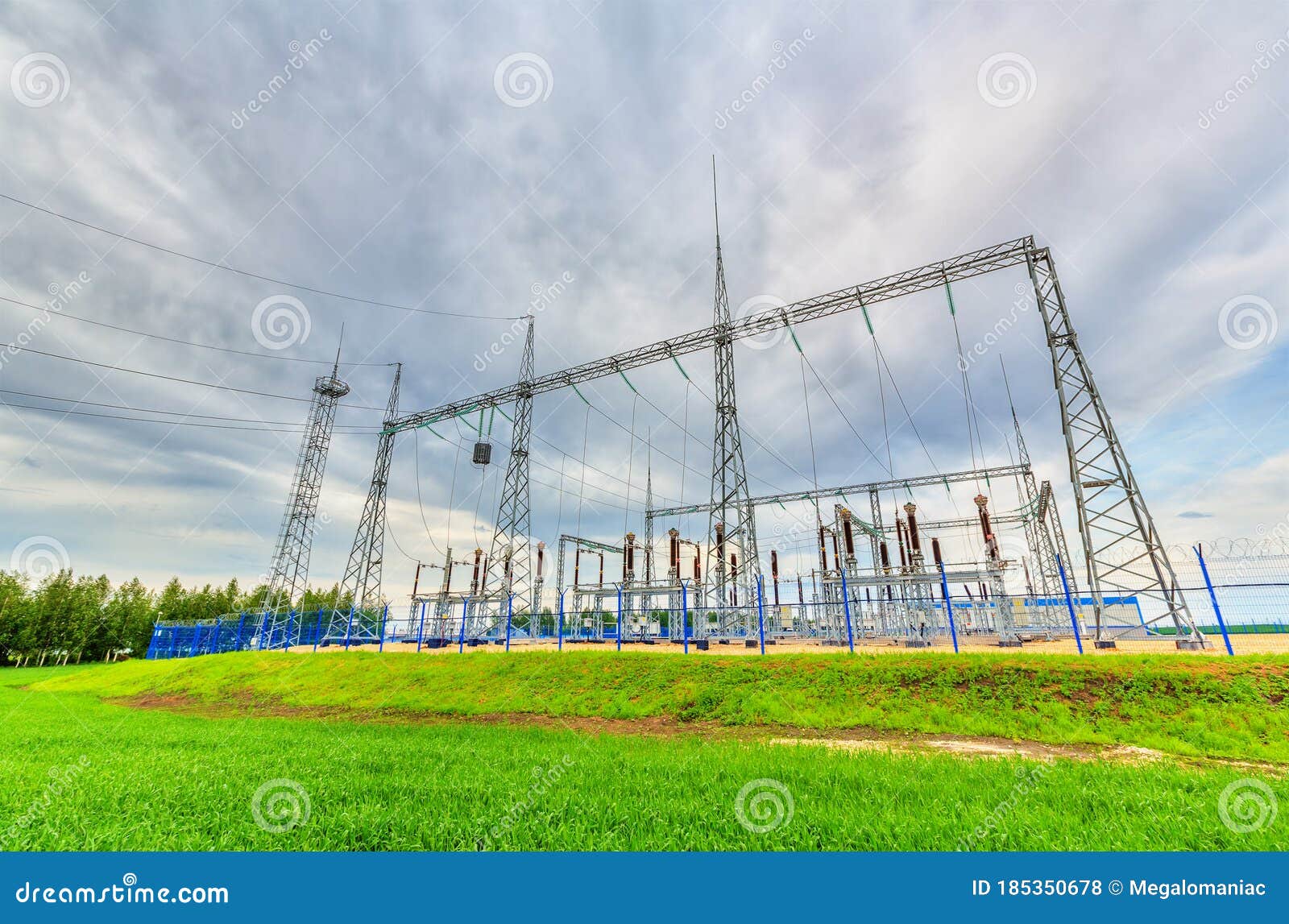 Electric Power Grid Substation Stock Photo - Image of electric, global ...