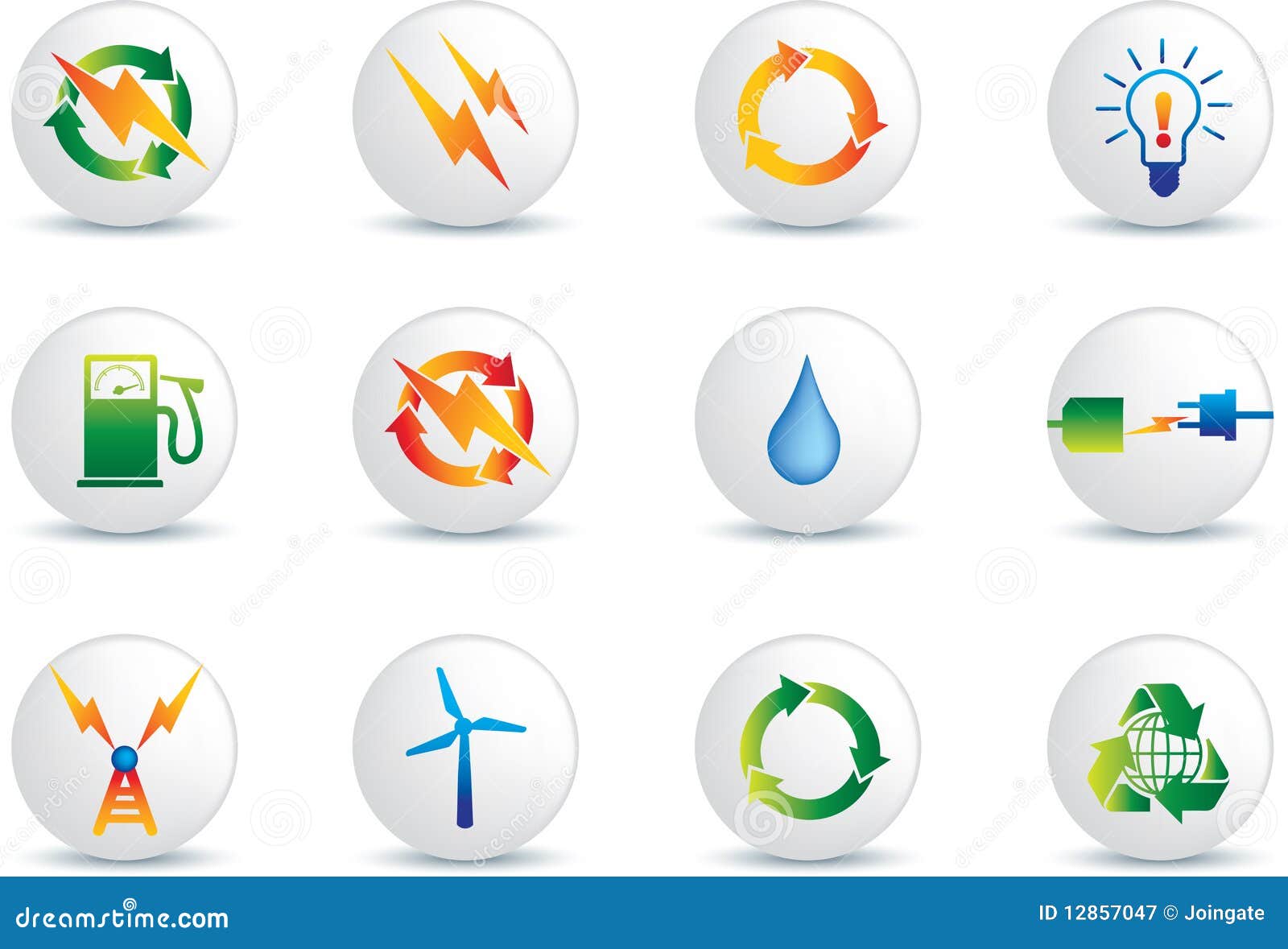 Electric Power Icon Buttons Stock Vector - Illustration of plug, water ...