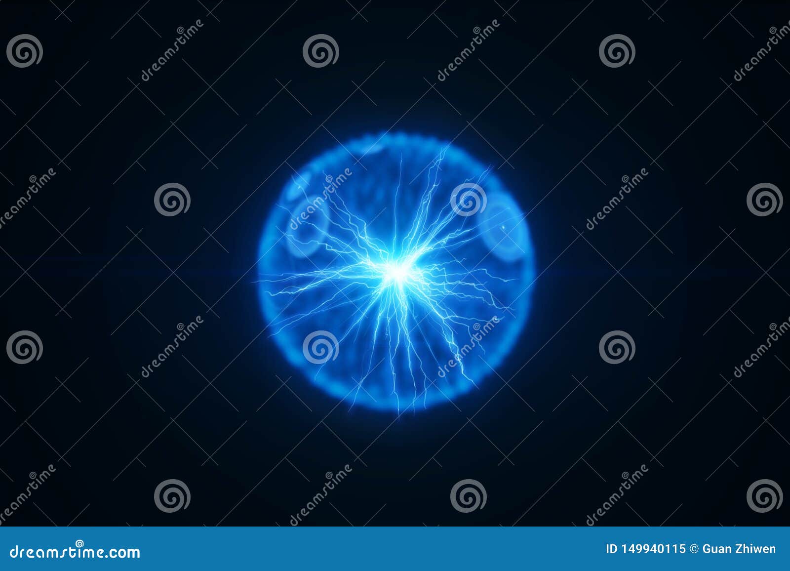 Electric Power Lighting Sphere Stock Illustration - Illustration of ...