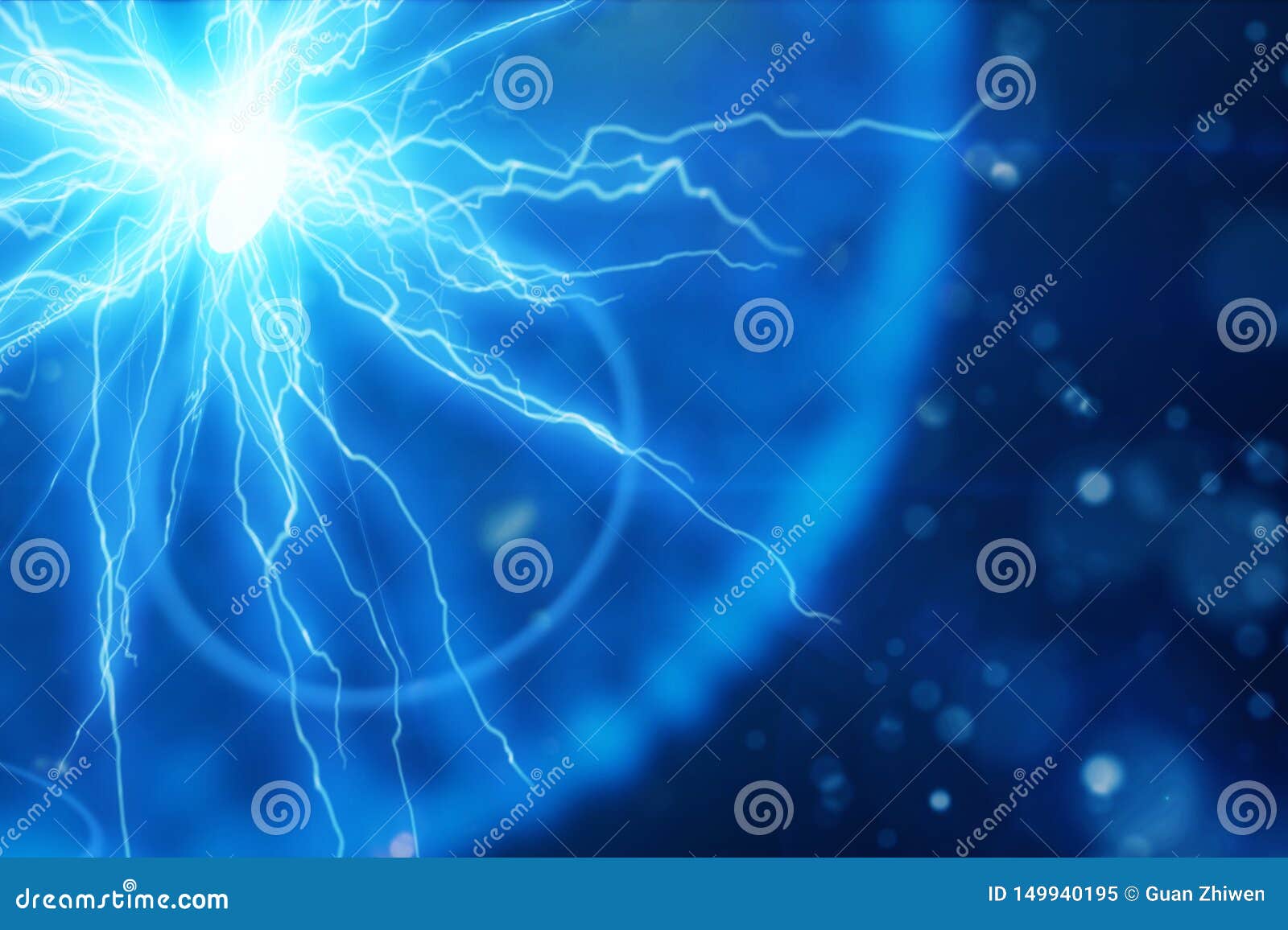 Electric Power Lighting Sphere Stock Illustration - Illustration of ...