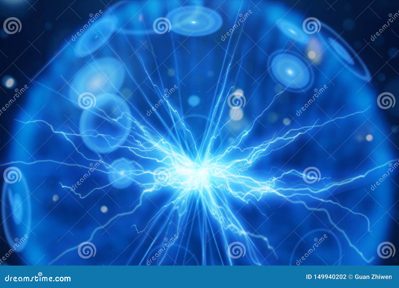 Electric Power Lighting Sphere Stock Illustration - Illustration of ...
