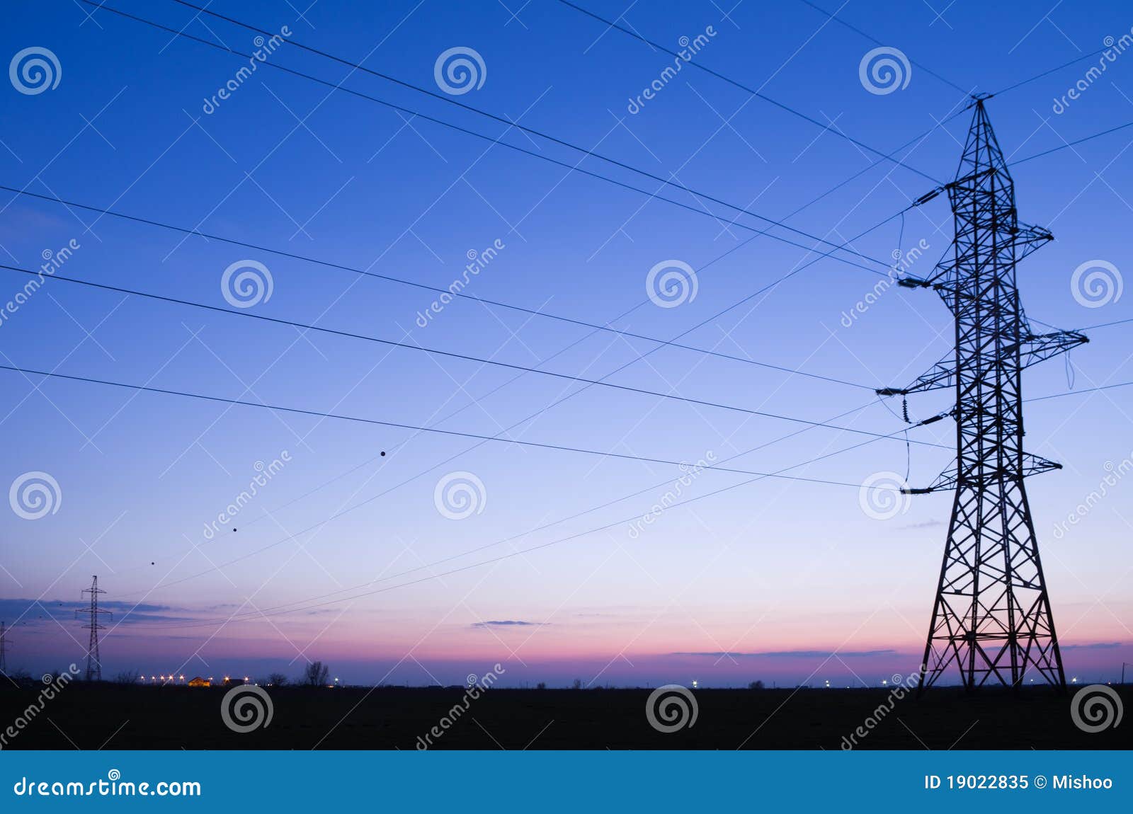 Electric power line stock image. Image of outdoors, perspective - 19022835