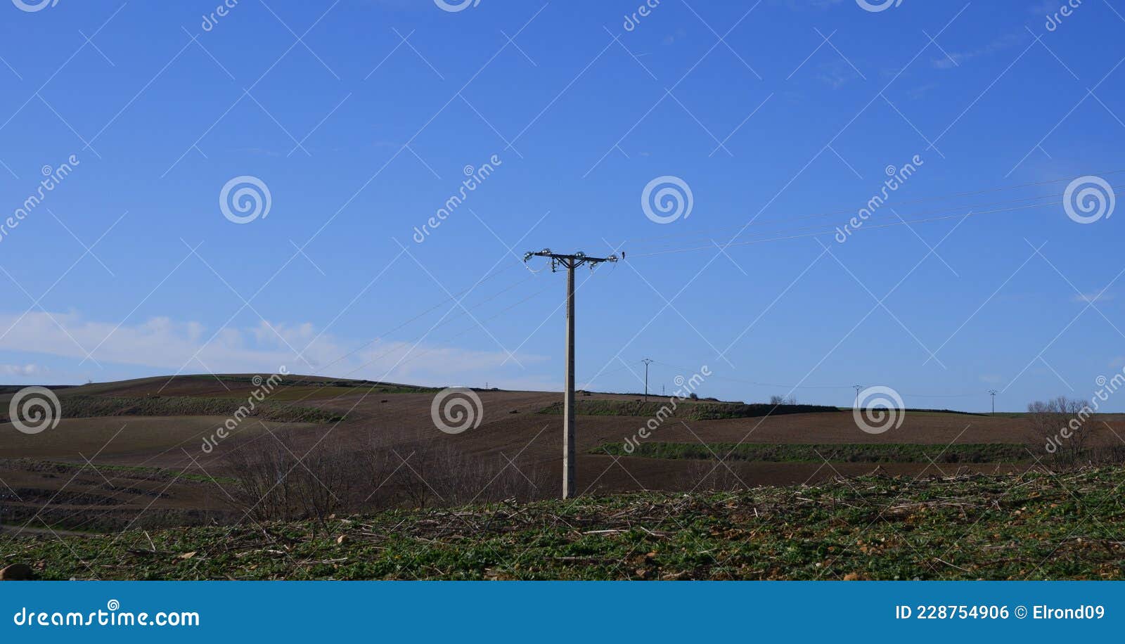 Electric Power Line in the Countryside Stock Photo - Image of grid ...
