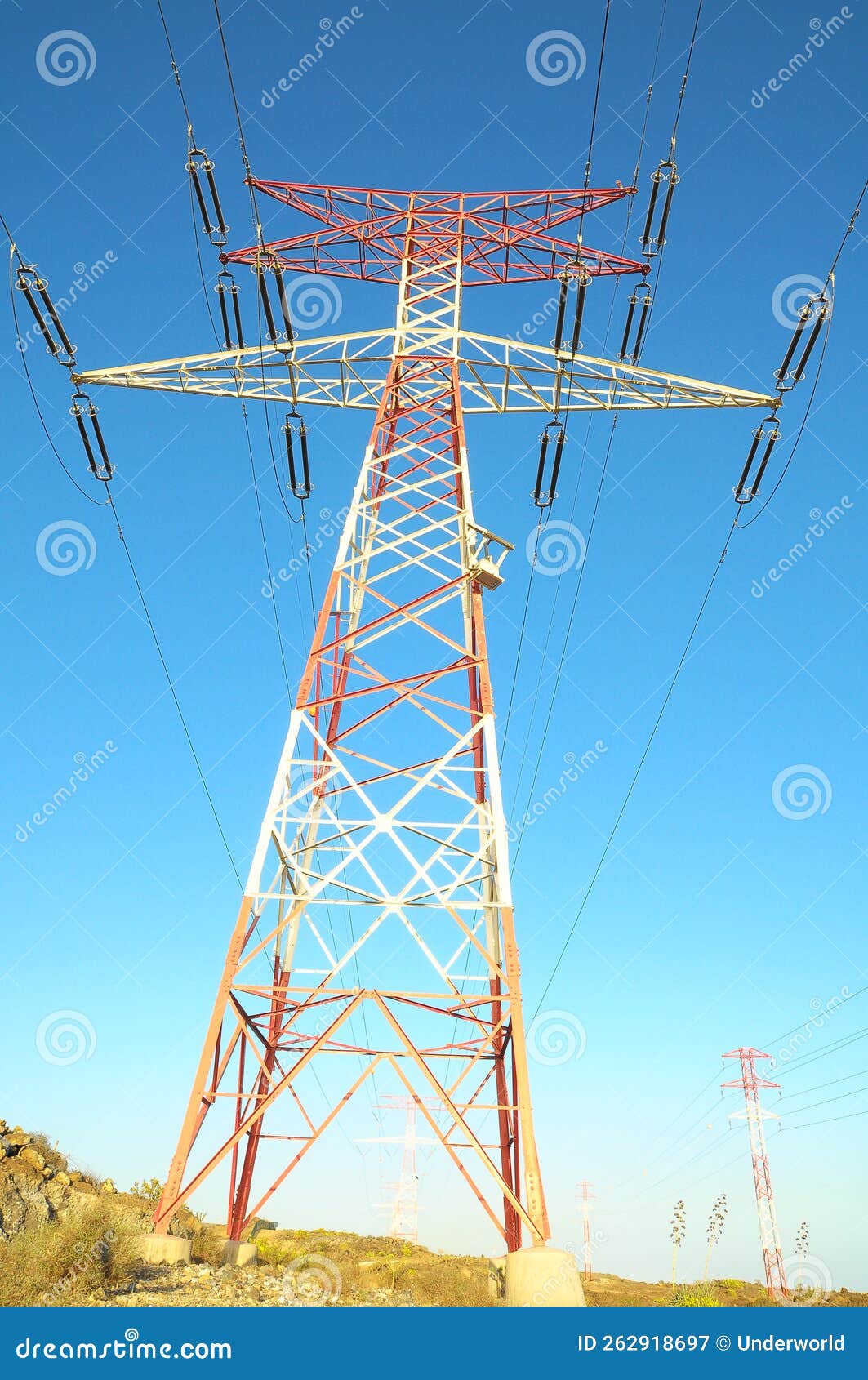 Electric Power Line Pylon stock image. Image of electricity - 262918697