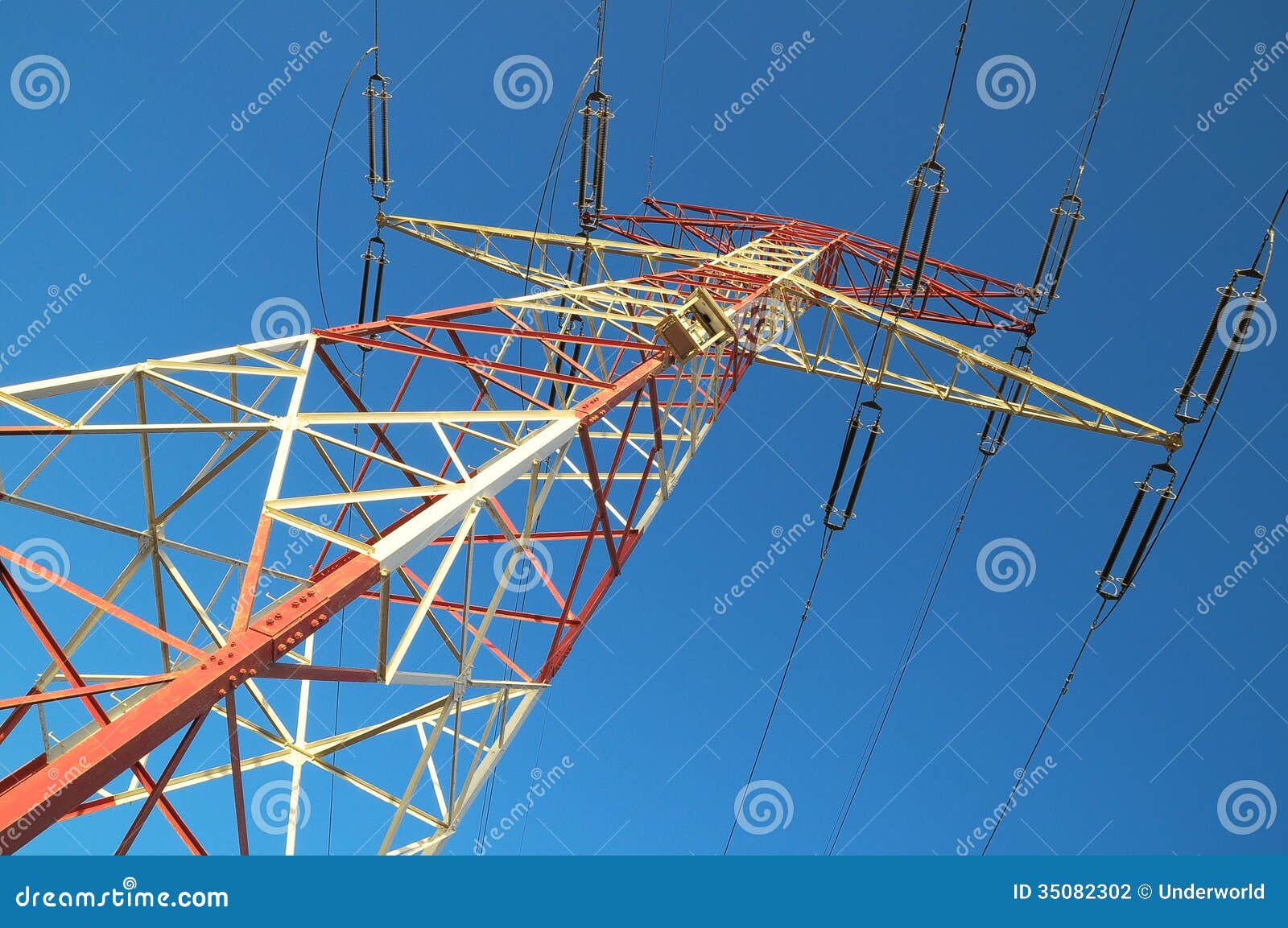 Electric Power Line Pylon stock photo. Image of powerlines - 35082302