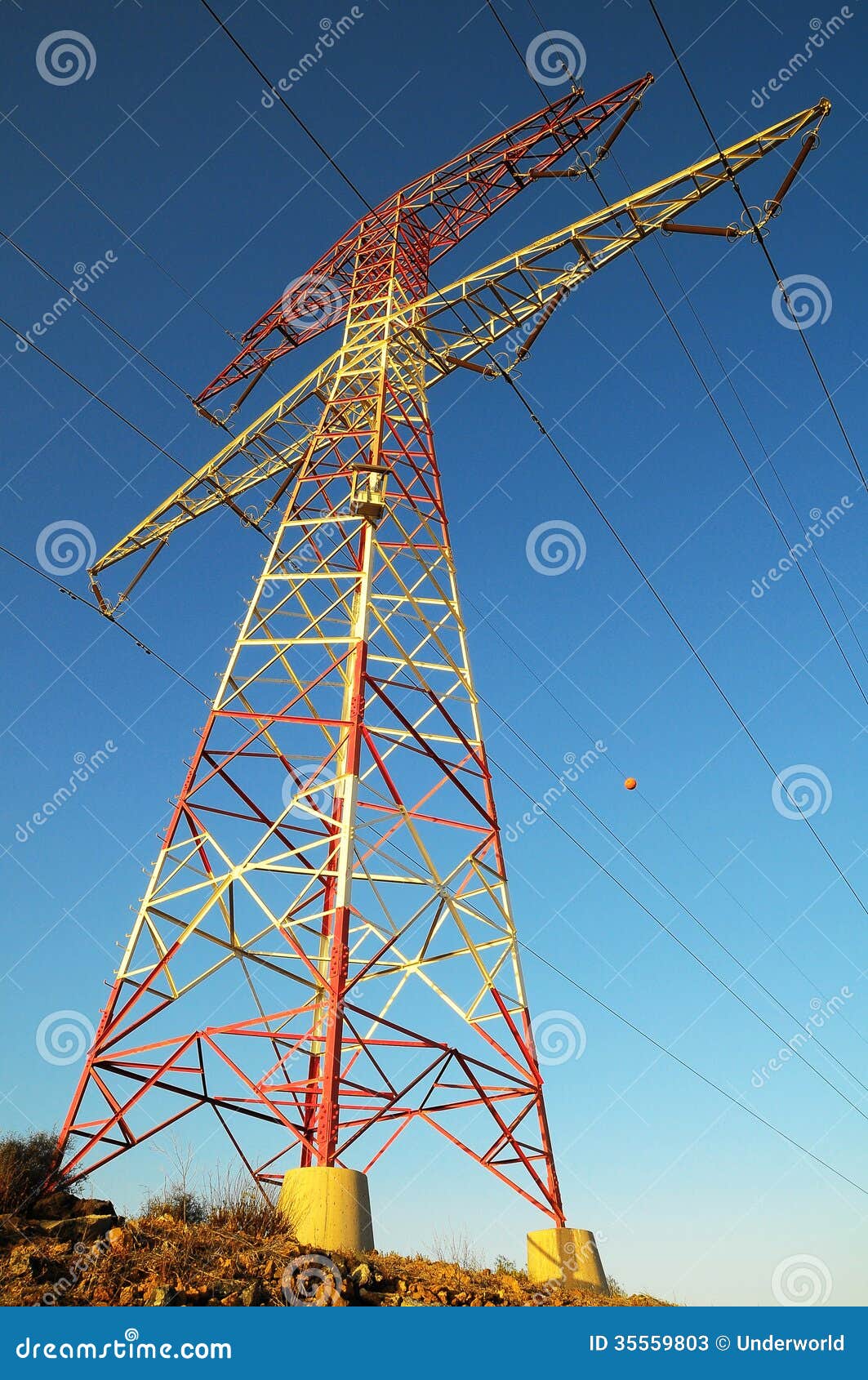 Electric Power Line Pylon stock image. Image of electrical - 35559803