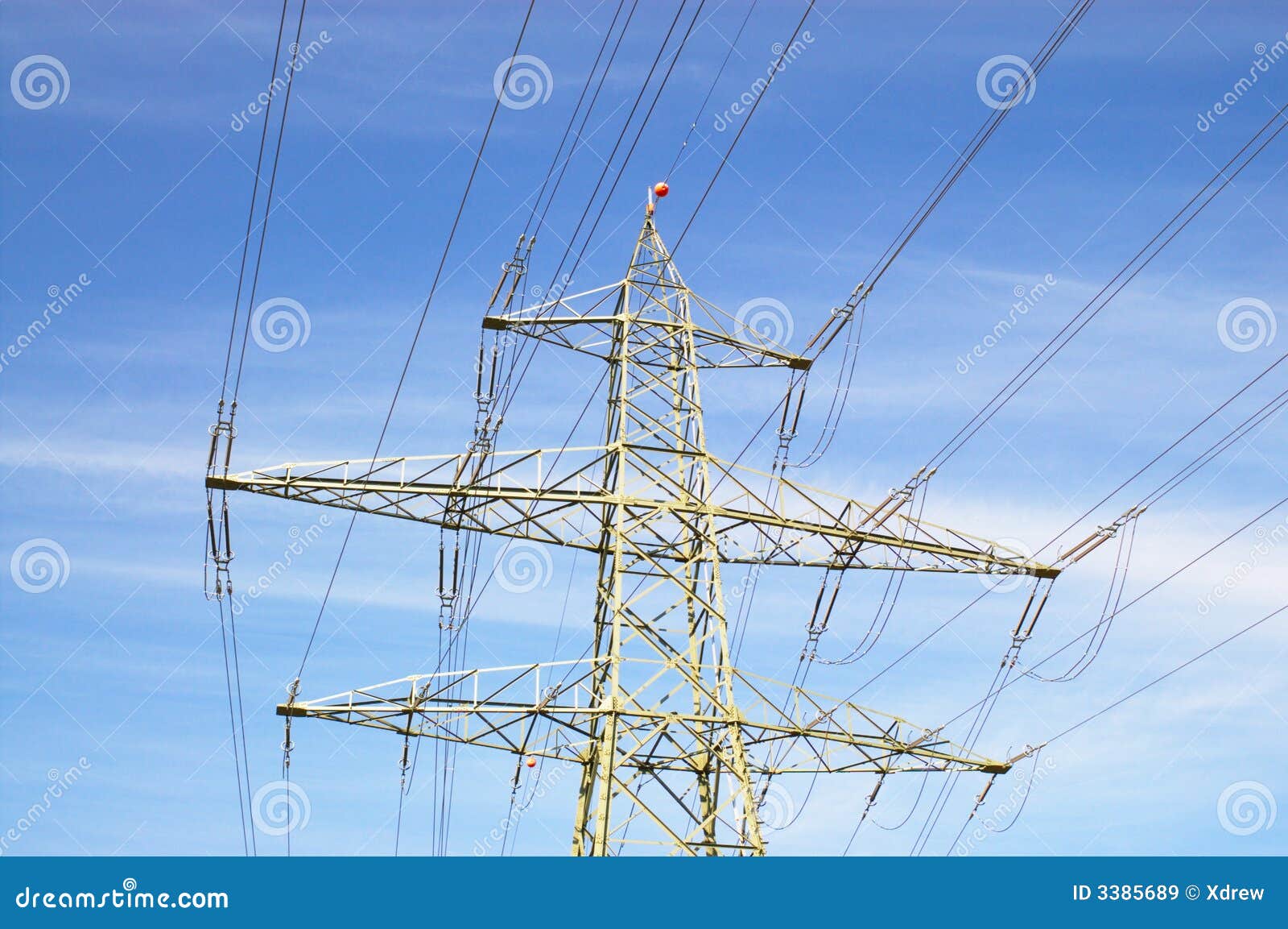 Electric Power Line and Tower Stock Image - Image of line, distribution ...
