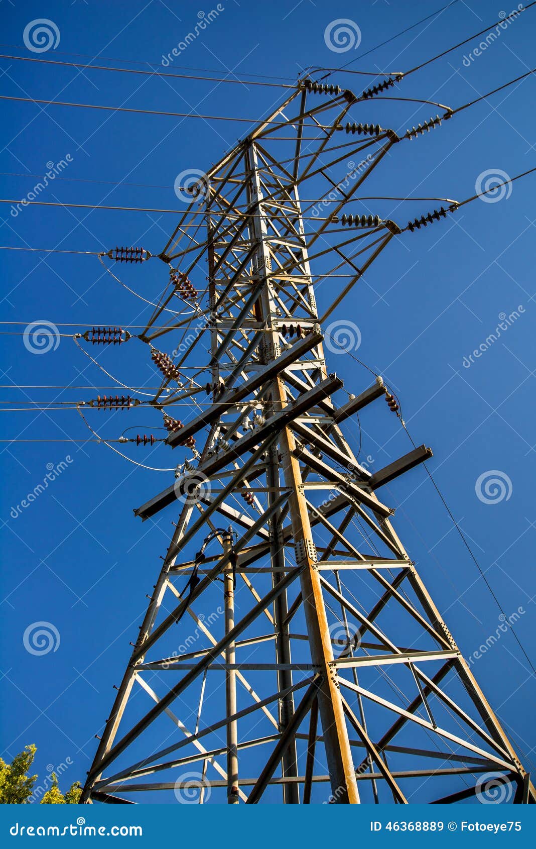 Electric power line tower stock image. Image of cable - 46368889