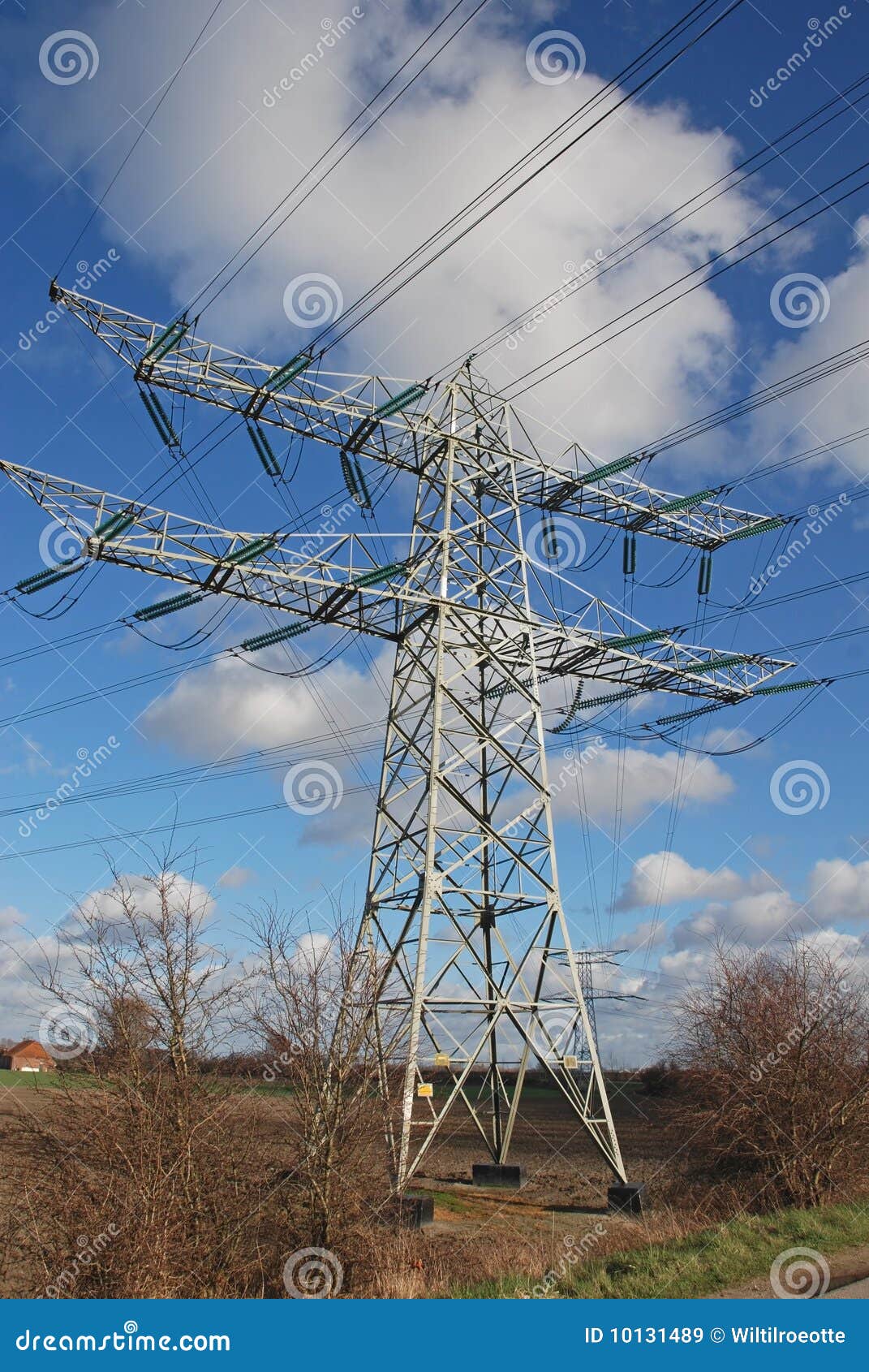 Electric power lines stock image. Image of engineering - 10131489