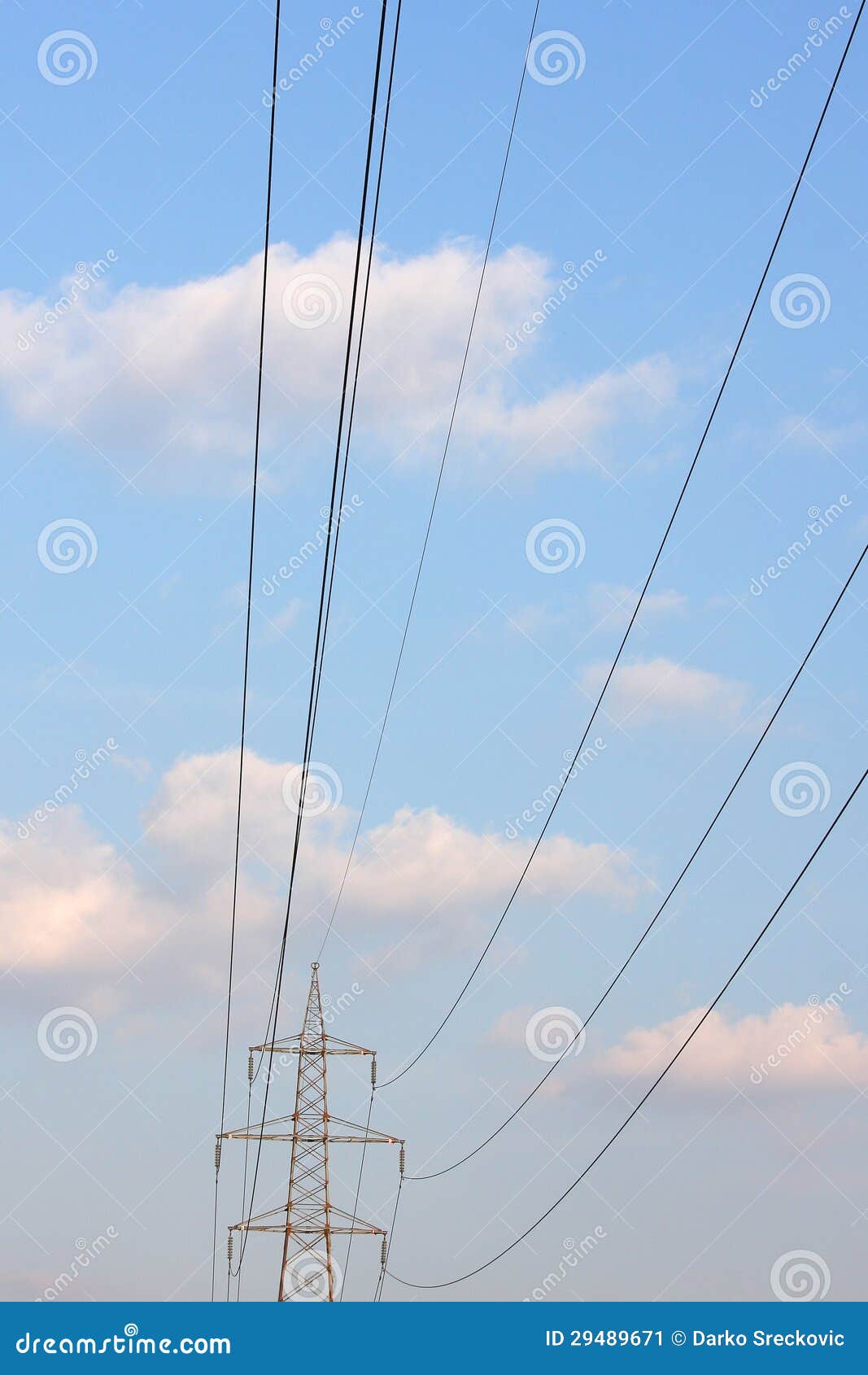 Electric power lines stock image. Image of blue, transmission - 29489671