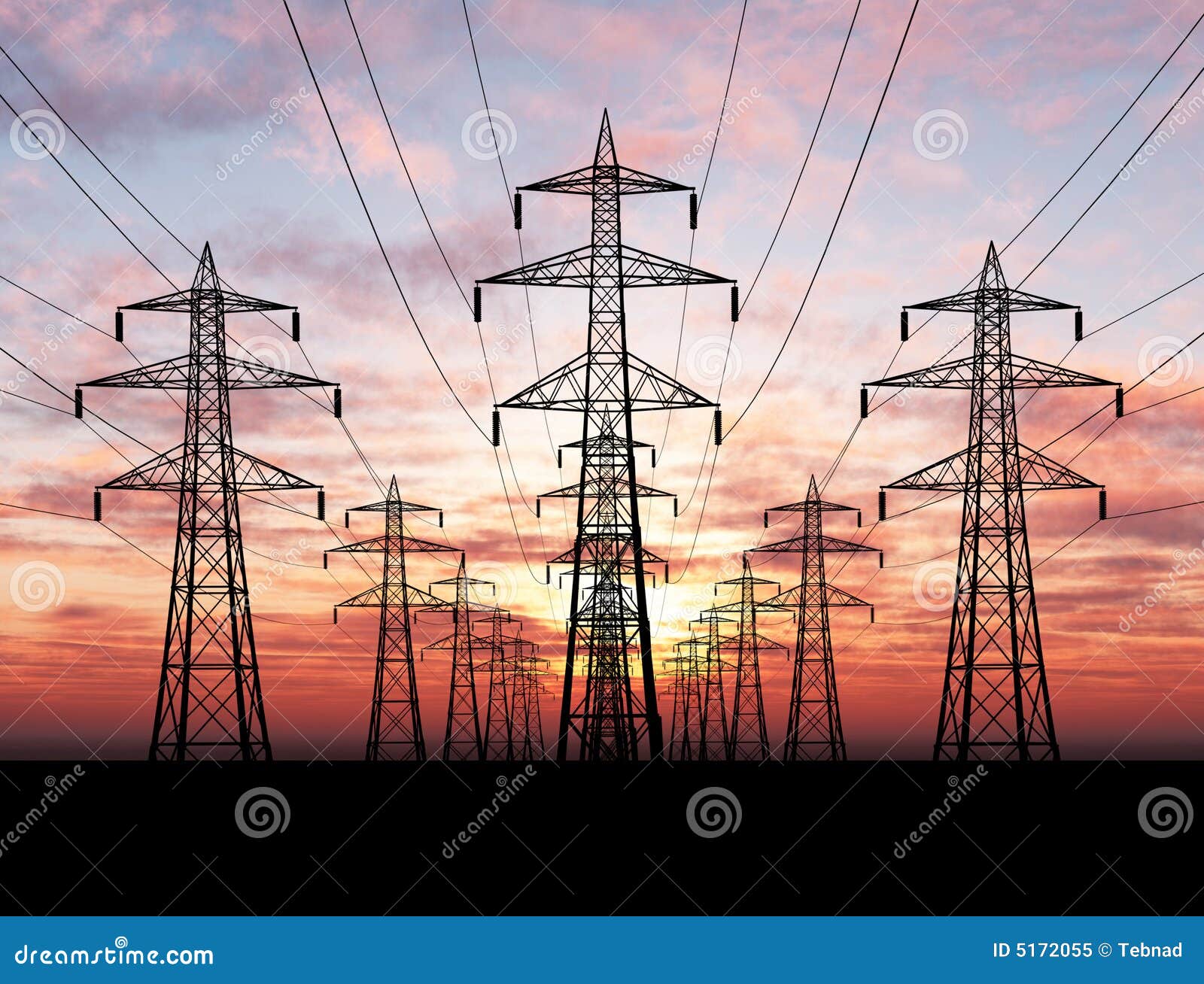 Electric power lines stock image. Image of energy, industry - 5172055