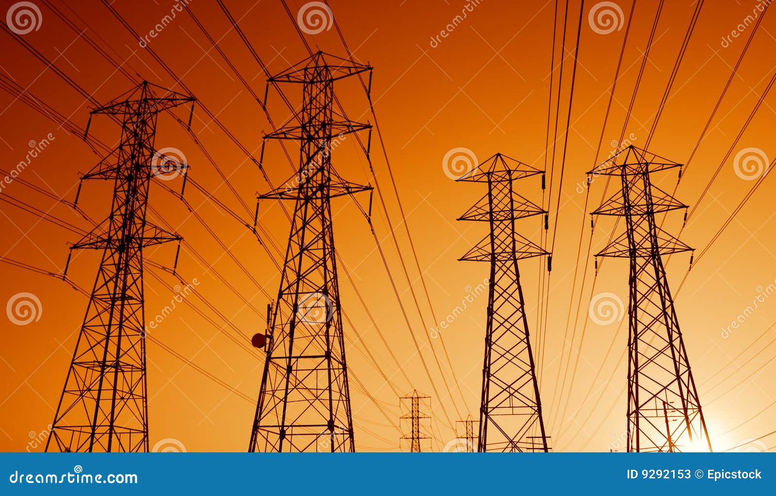 Electric Power Lines stock image. Image of outline, current - 9292153