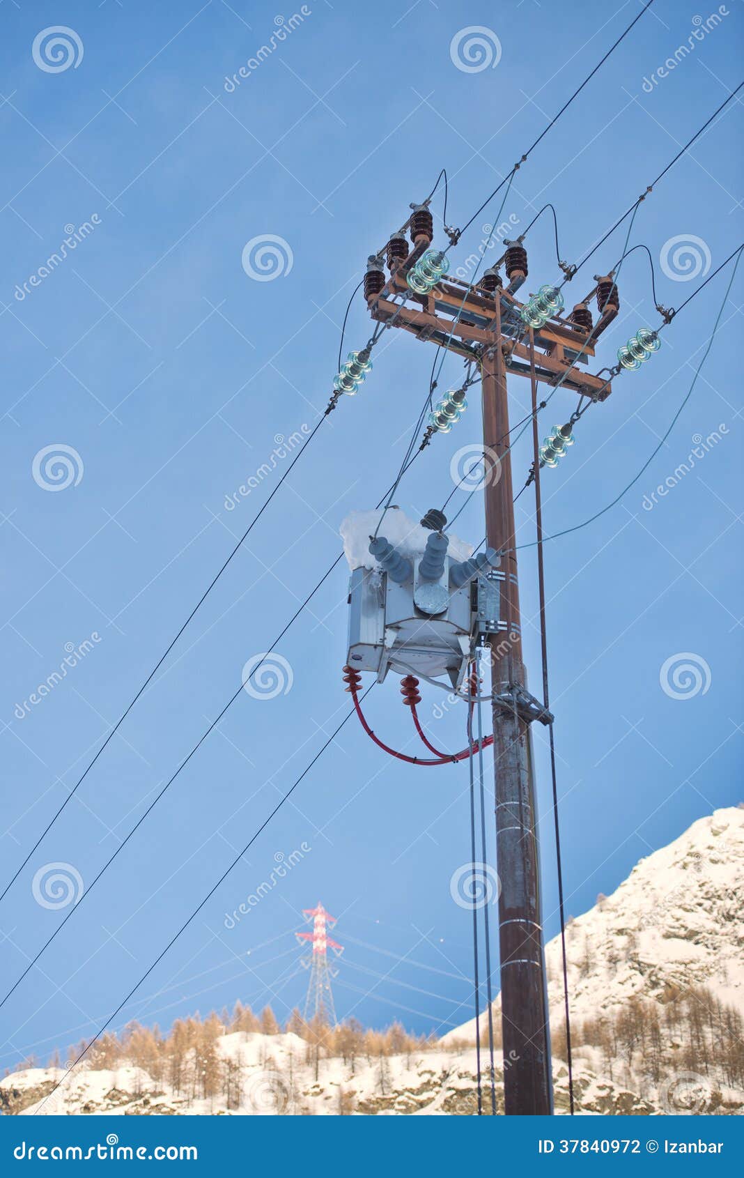 Electric Power Lines Connector Stock Photo - Image of energetic, blue ...