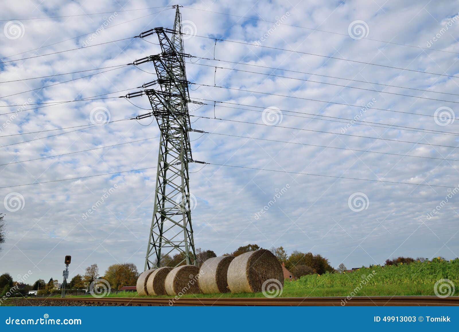Electric Power Lines pylon stock image. Image of substation - 49913003