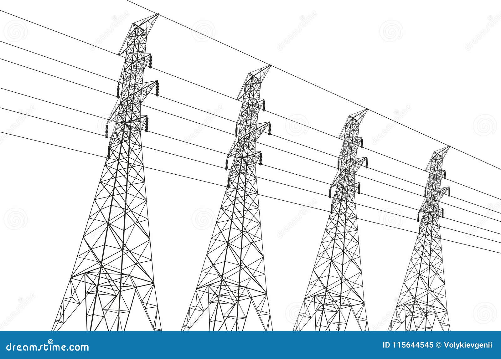 Electrical power lines stock vector. Illustration of design - 115644545
