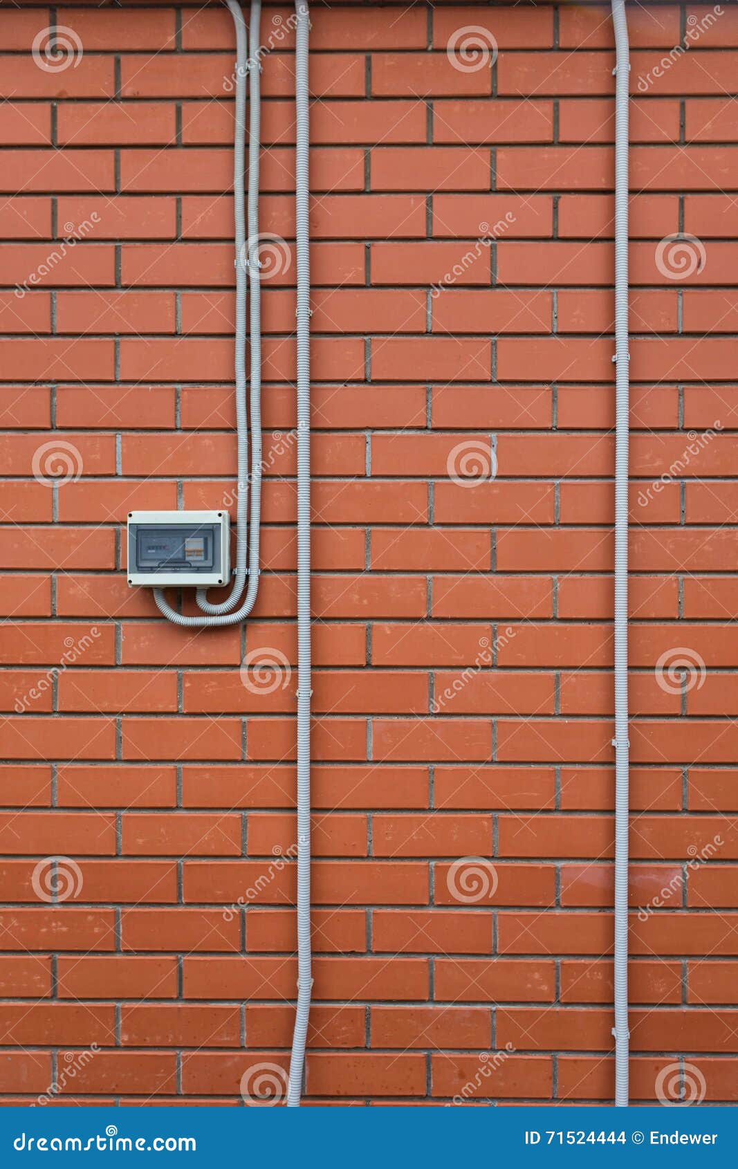 Electric Power Meter on the Brick Wall Stock Photo - Image of energy ...