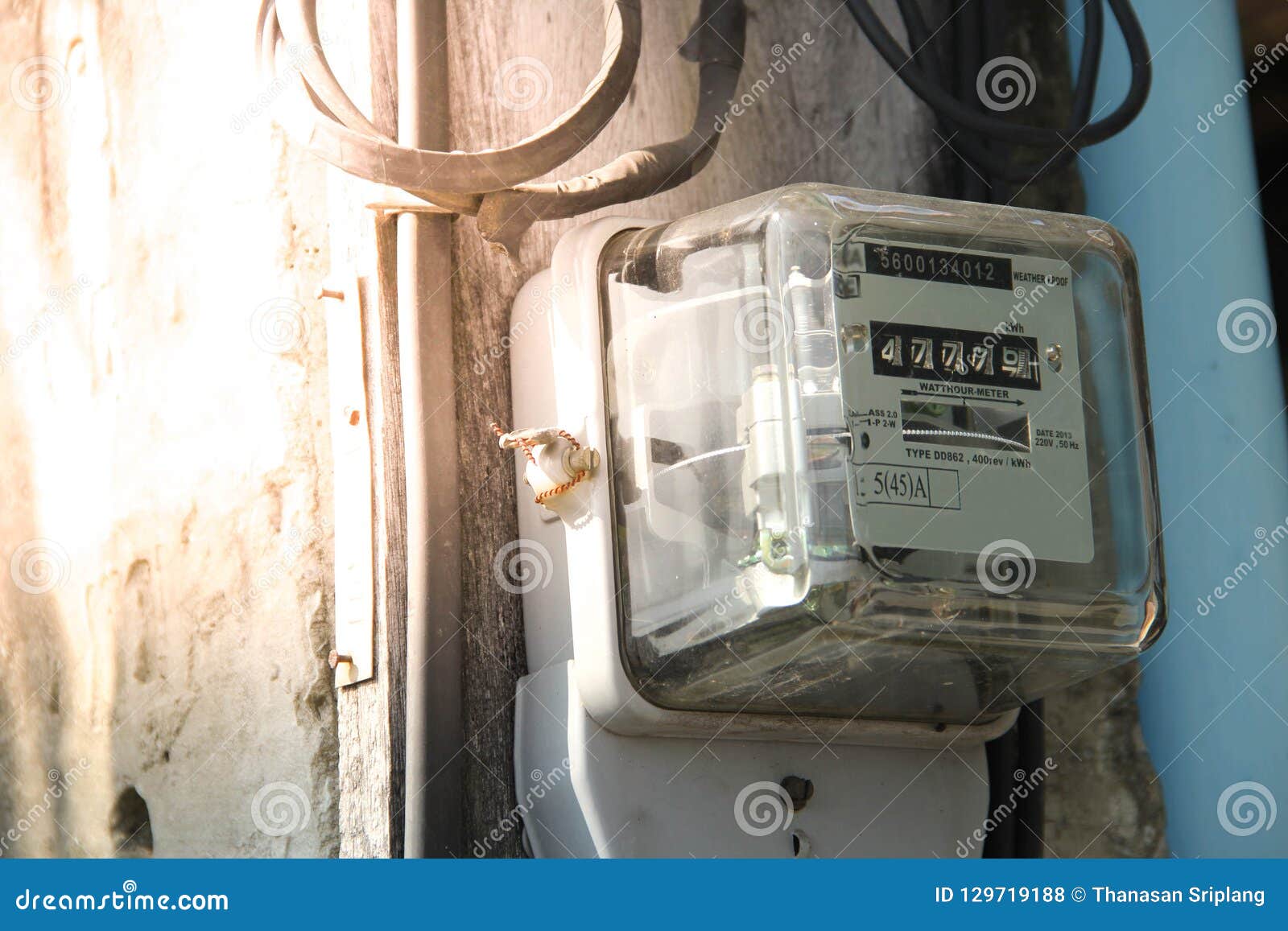 Electric Power Meter Measuring Power Usage. Stock Photo - Image of ...