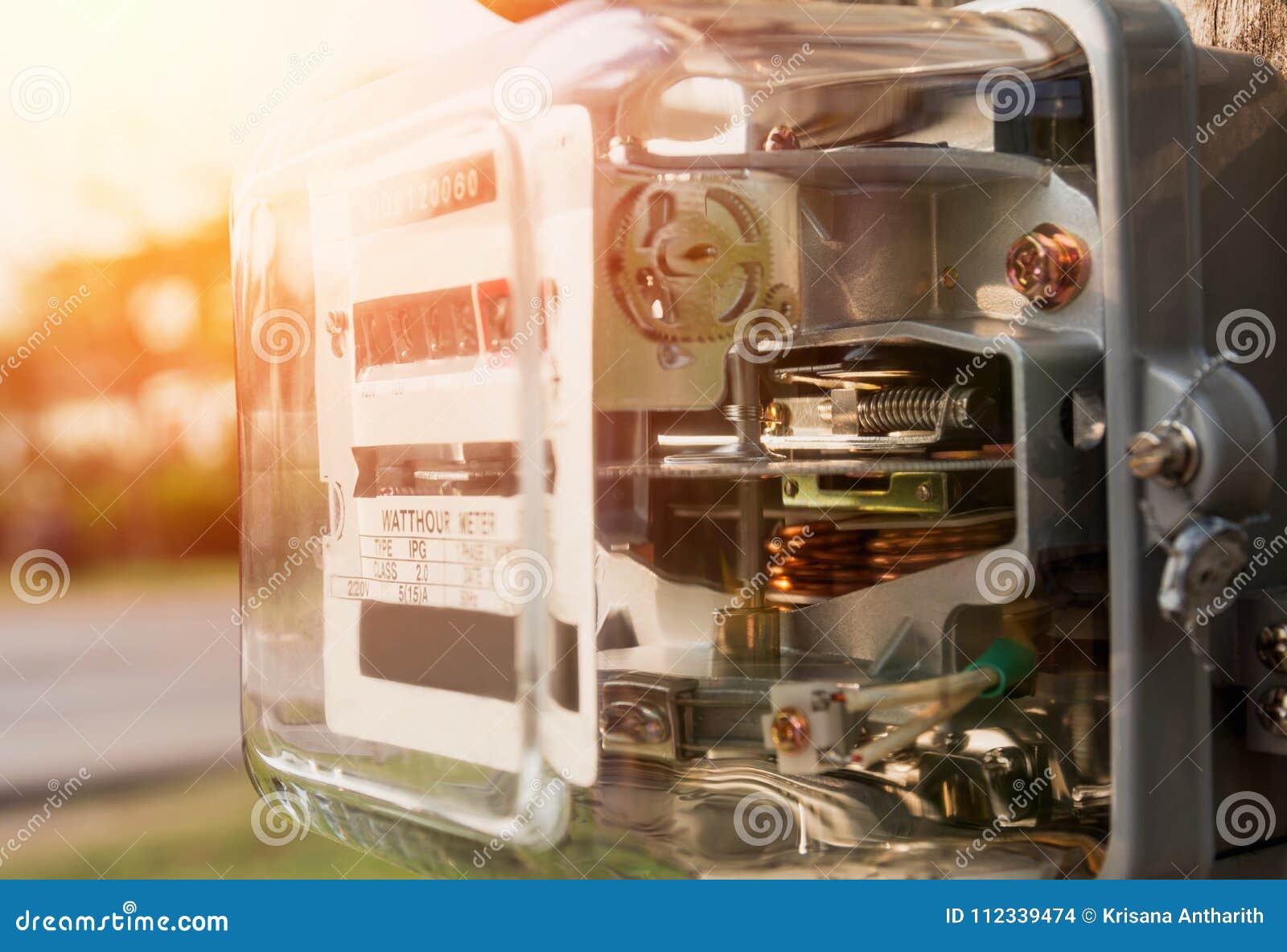 Electric Power Meter Measuring Power Usage. Watt Hour Electric M Stock ...