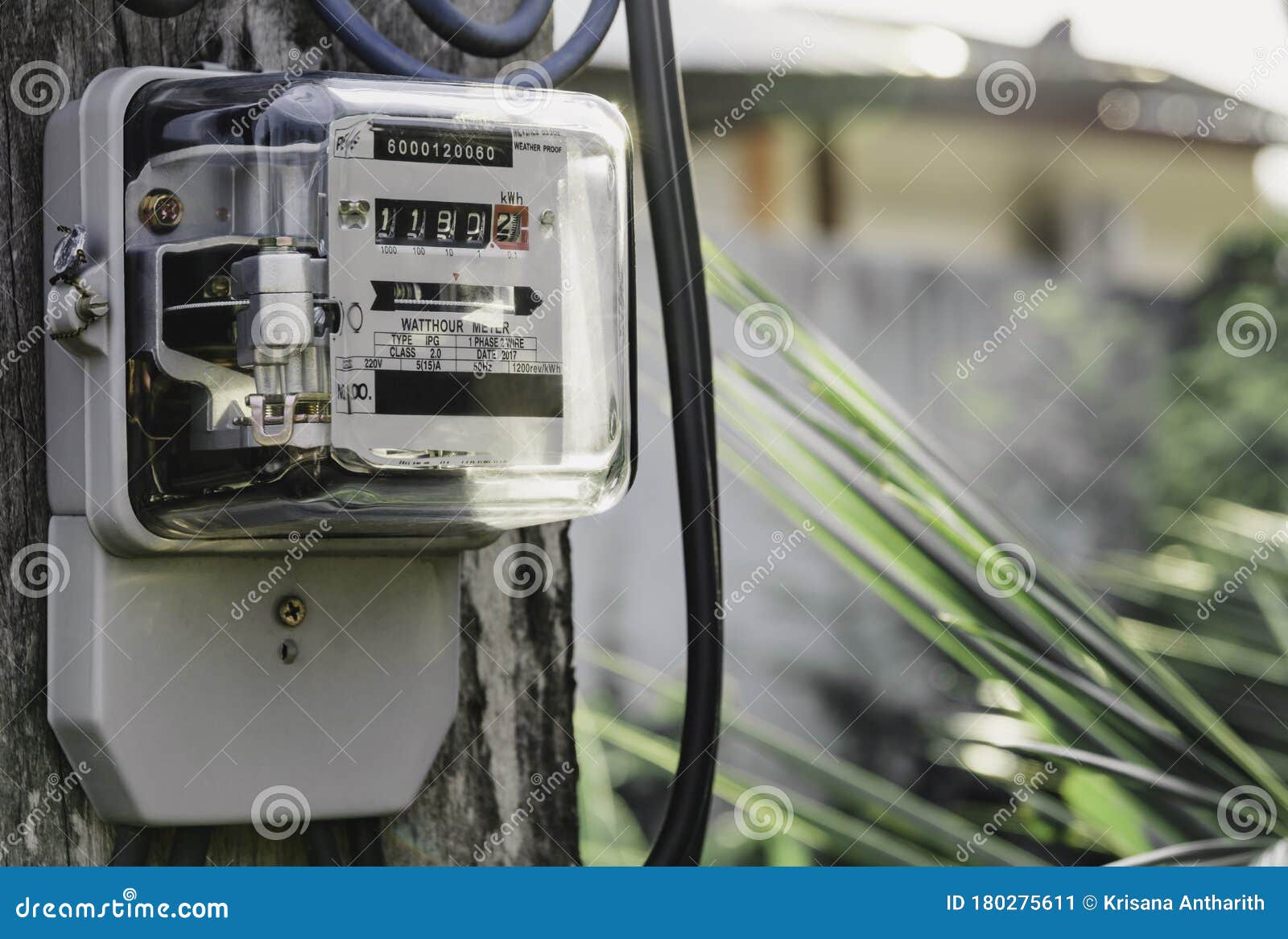 Electric Power Meter Measuring Power Usage. Watt Hour Electric Meter ...