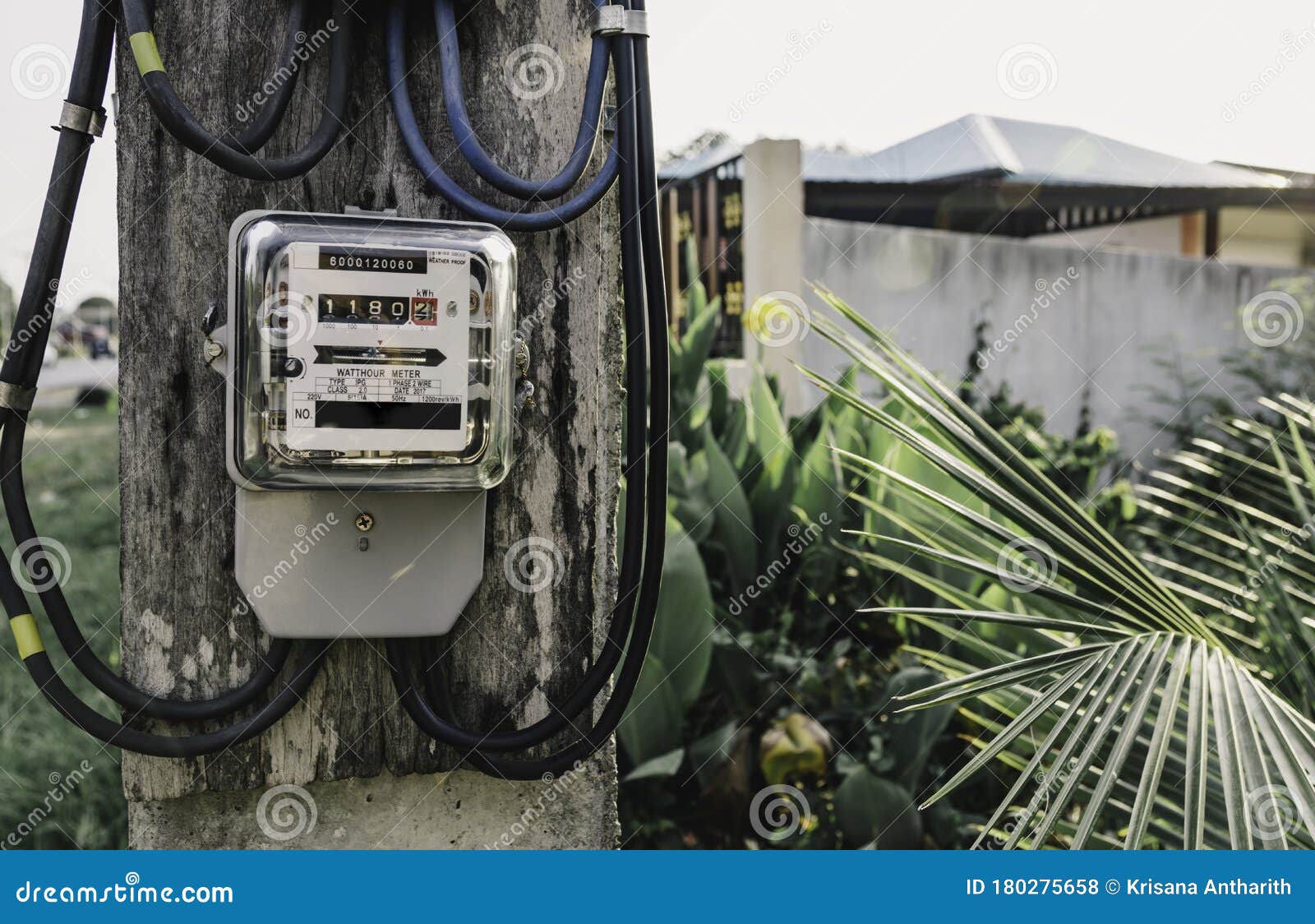 Electric Power Meter Measuring Power Usage. Watt Hour Electric Meter ...