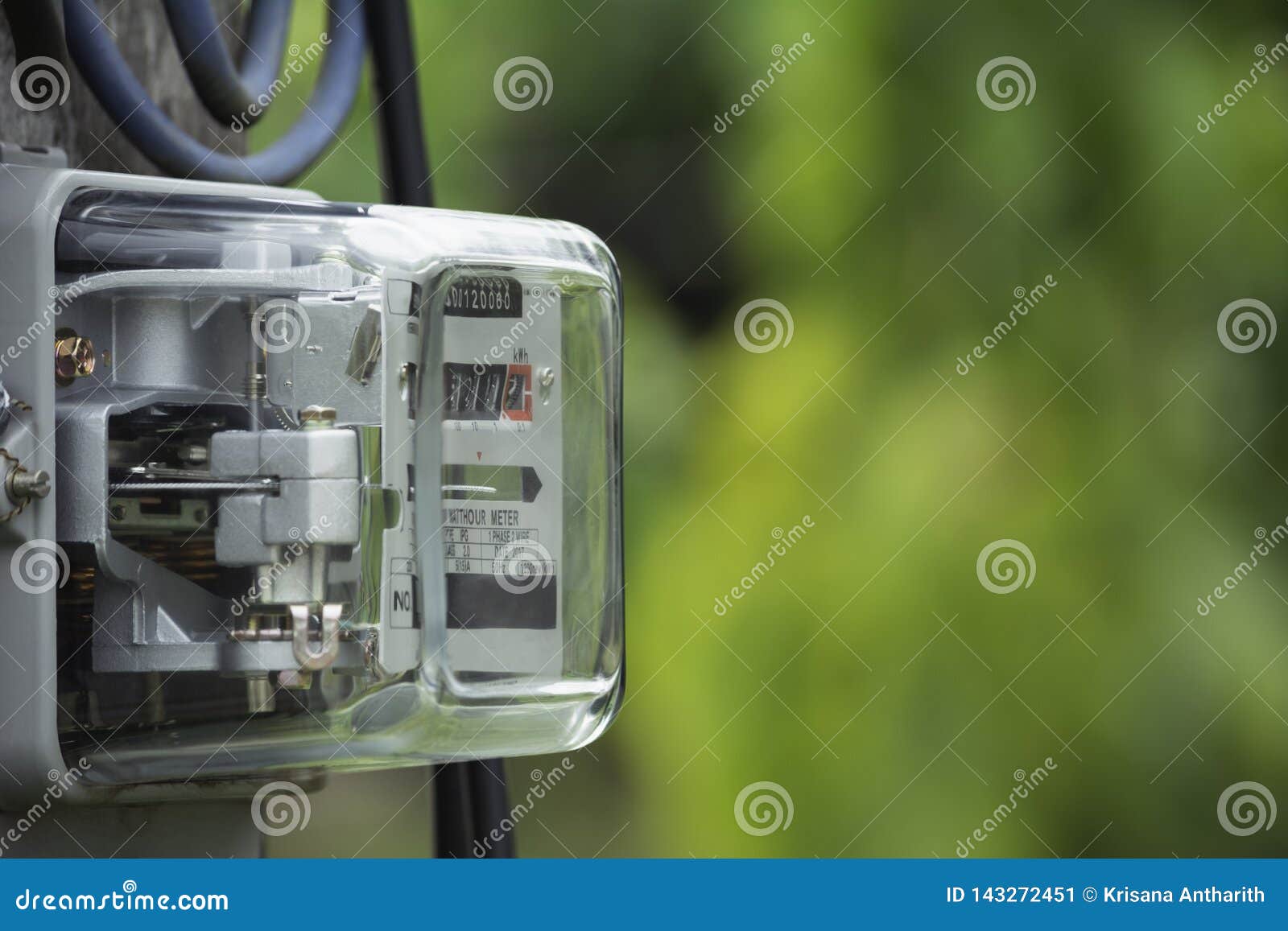 Electric Power Meter Measuring Power Usage. Watt Hour Electric Meter ...