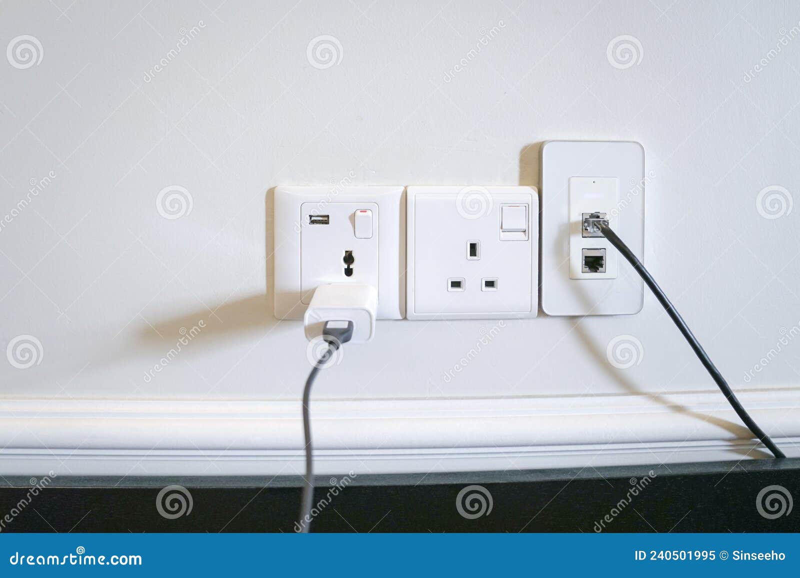 Electric Power Outlets on the Wall Stock Image - Image of demand ...