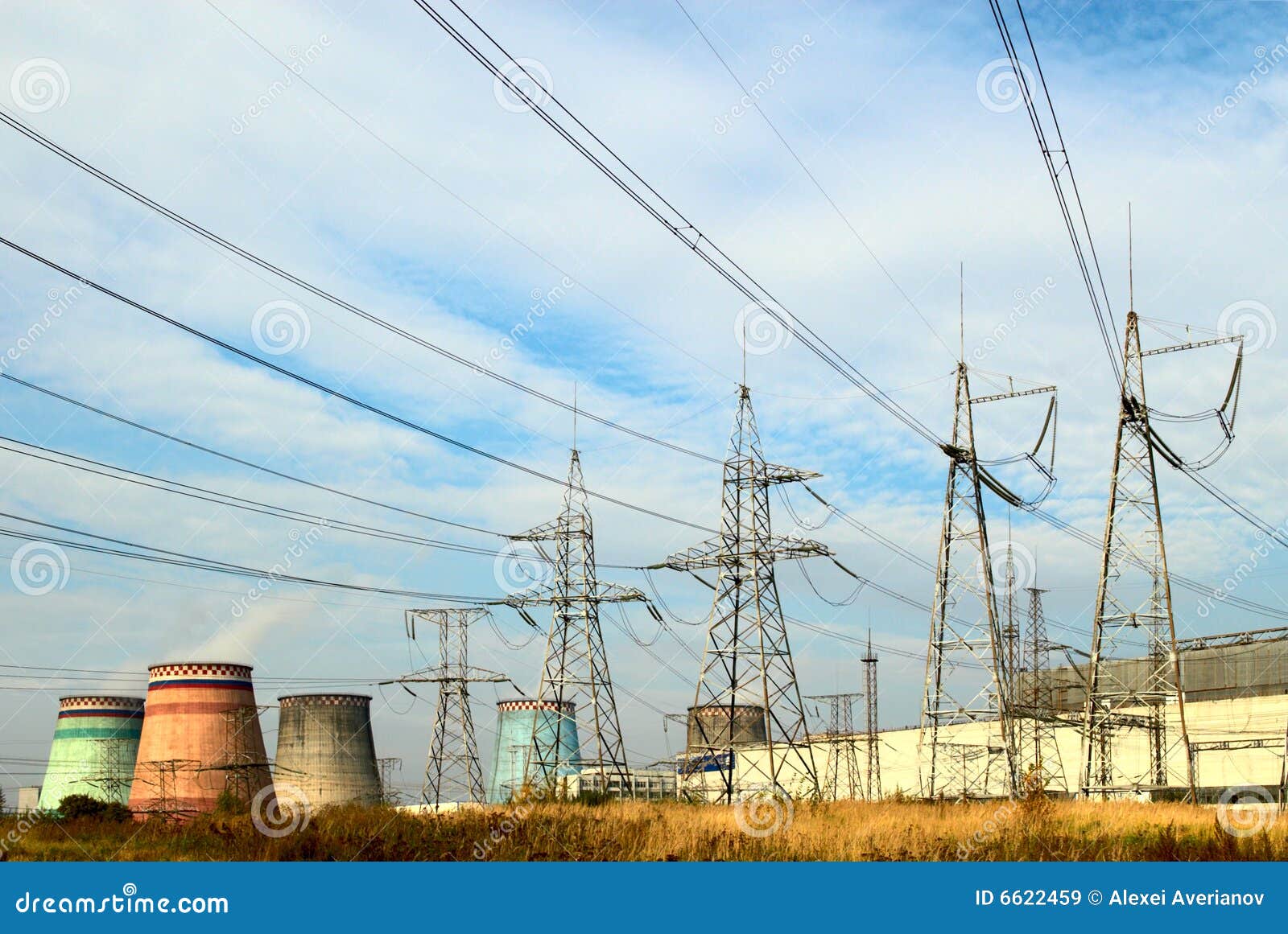 Electric power plant stock image. Image of construction - 6622459