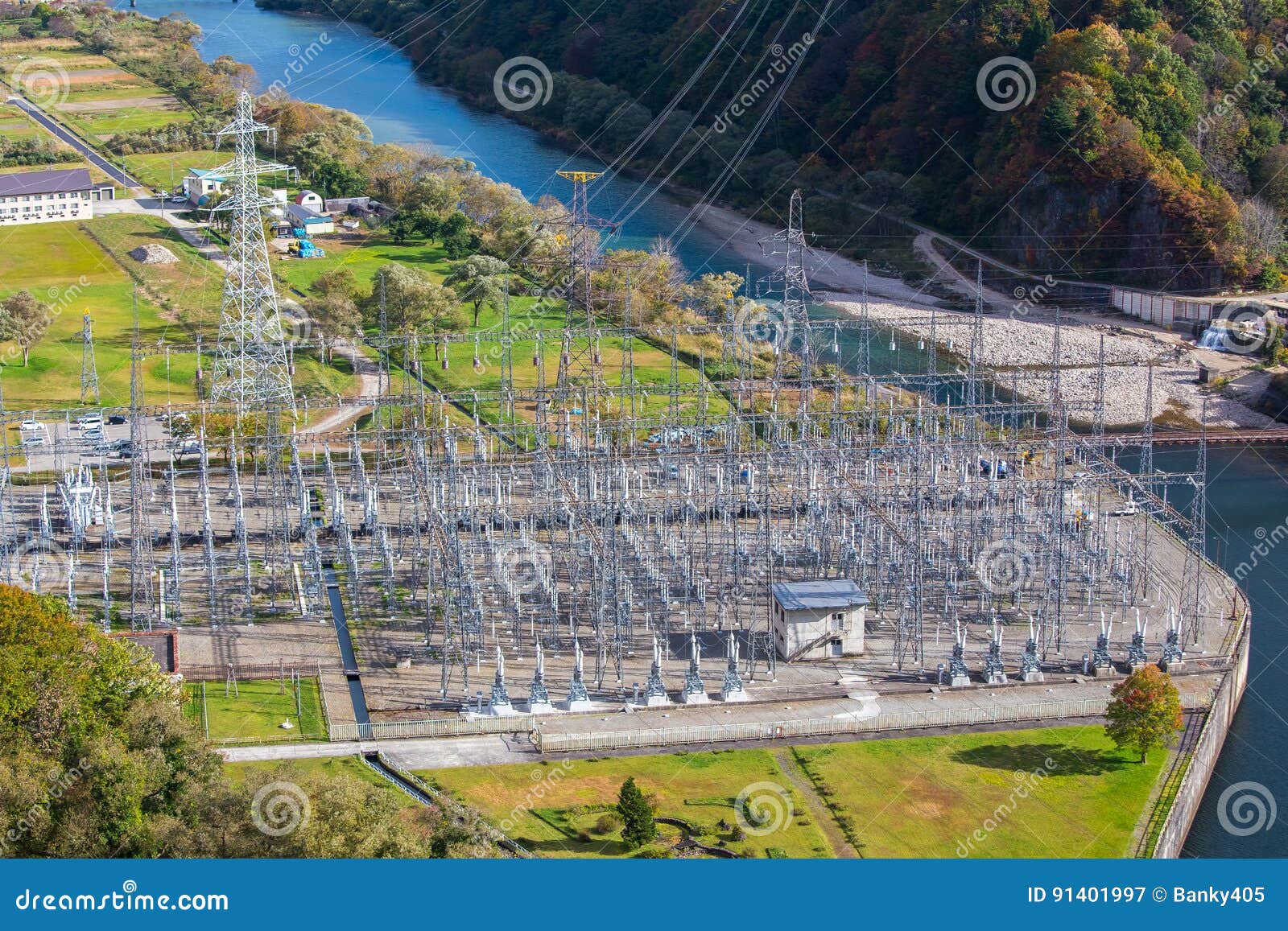 Electric Power Plant at Japan Stock Image - Image of cable, winter ...