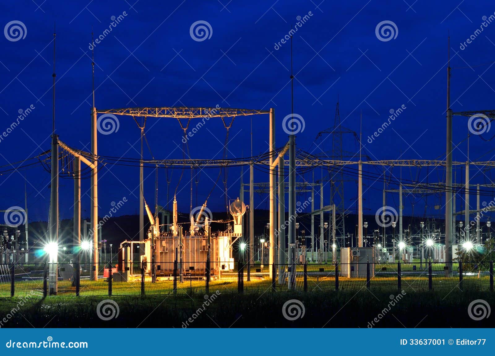 Electric Power Plant by Night #2 Stock Image - Image of power, electric ...