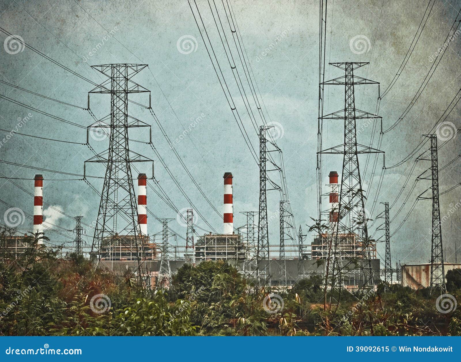 Electric power plant stock image. Image of global, carbon - 39092615