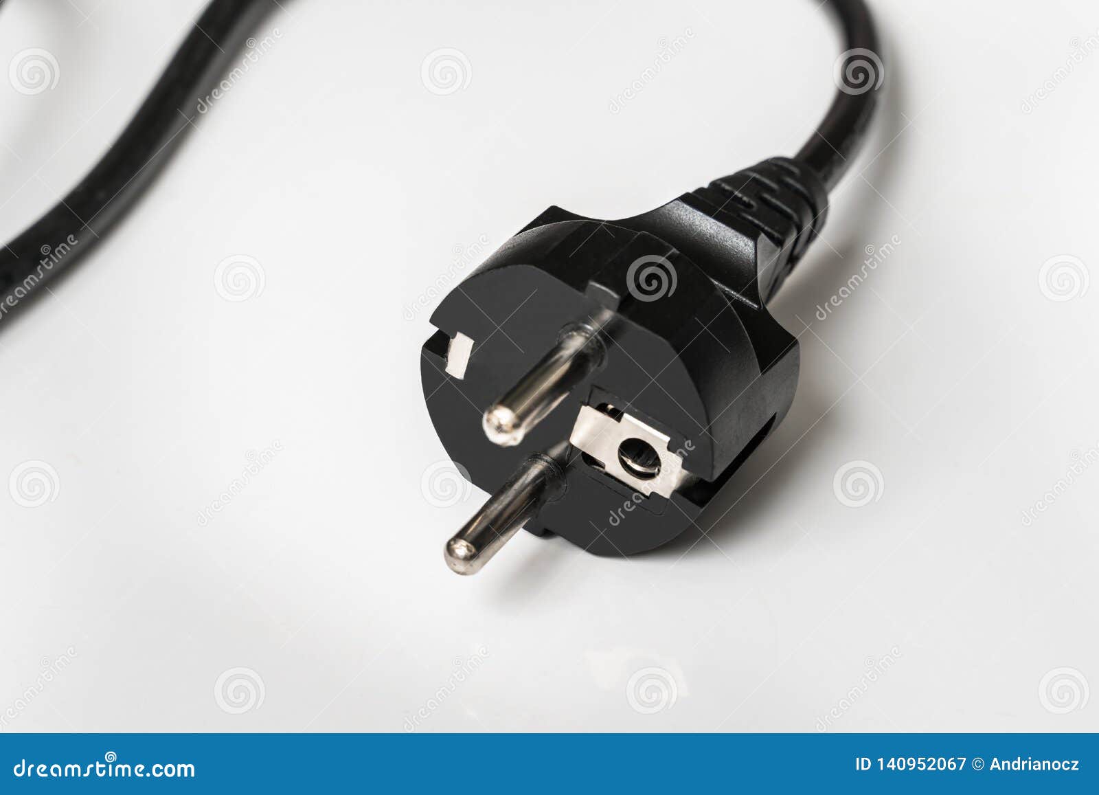 Electric Power Plug for European Socket Stock Image - Image of isolated ...