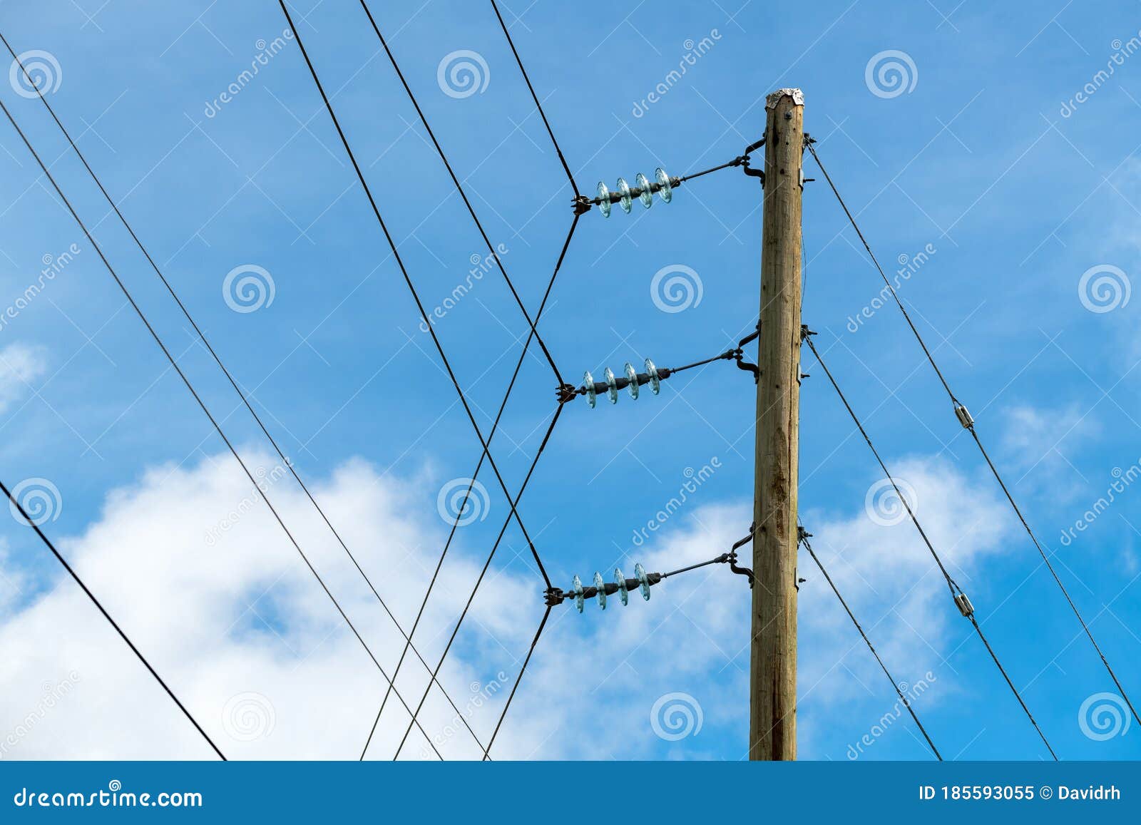 Electric Power Pole with Insulators Stock Image - Image of industry ...