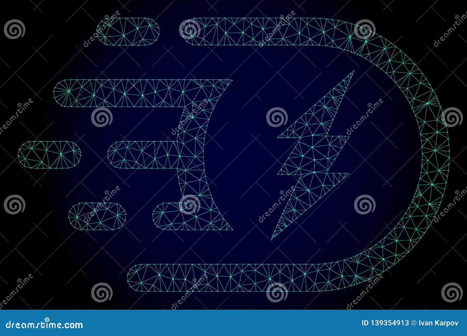Electric Power Polygonal Frame Vector Mesh with Fast Motion Effect ...