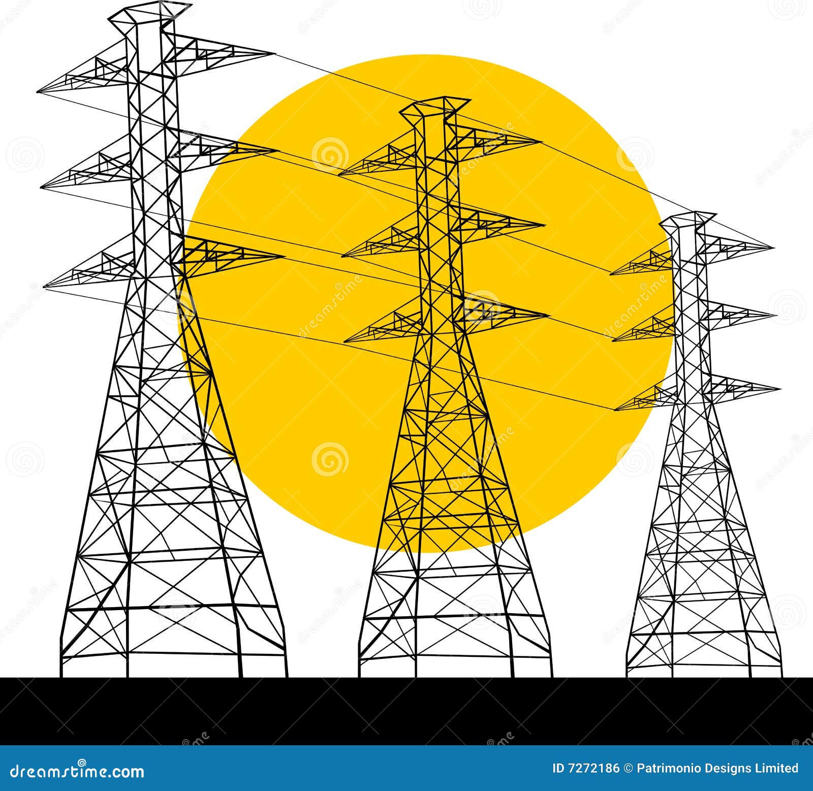 Electric Power pylon stock illustration. Illustration of post - 7272186