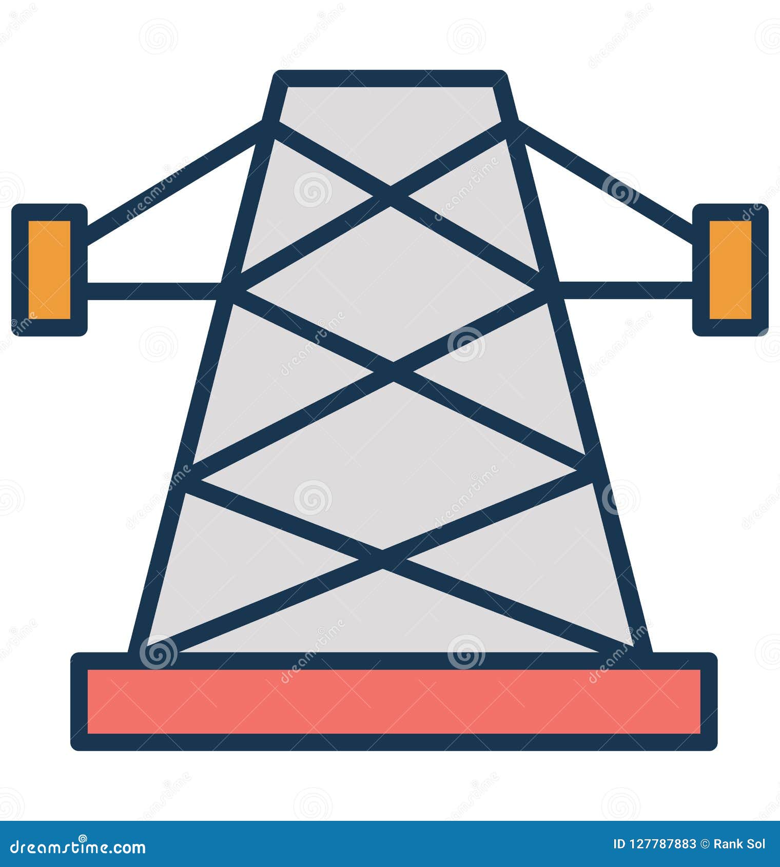 Electric, Power Pylon Isolated Vector Icon Can Be Easily Modified or ...
