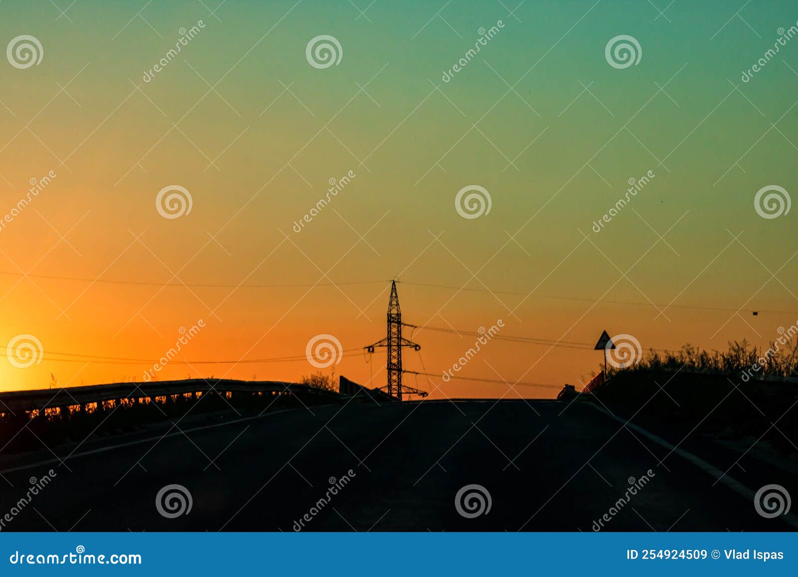 Electric Power Pylon, Electric Tower at Sunset Stock Image - Image of ...