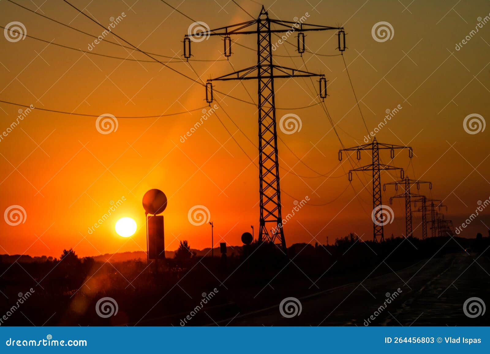Electric Power Pylon, Electric Tower at Sunset Stock Image - Image of infrastructure, supply ...