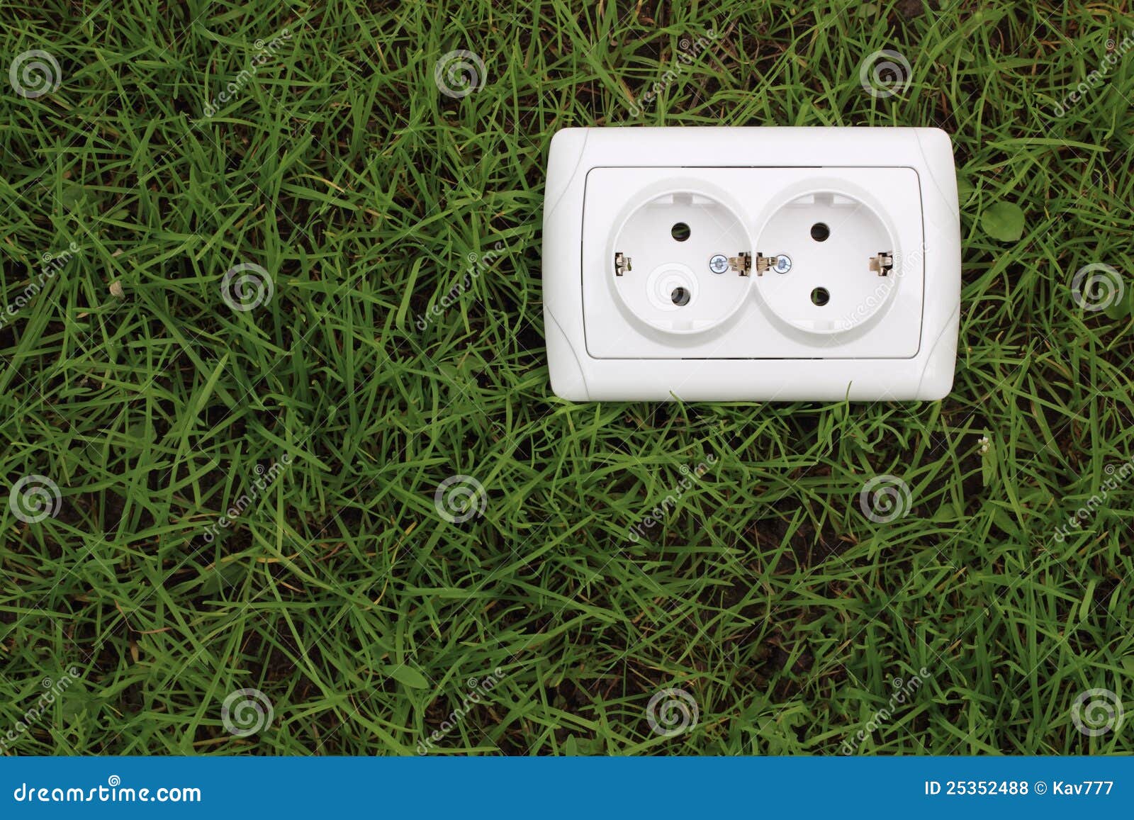 Electric Power Receptacle on Grass Background Stock Photo - Image of ...