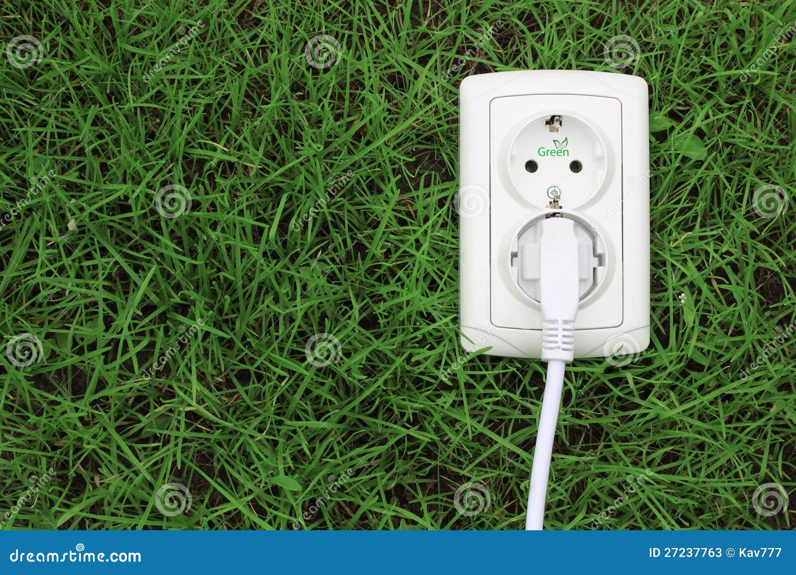 Electric Power Receptacle on a Green Grass Stock Image - Image of ...