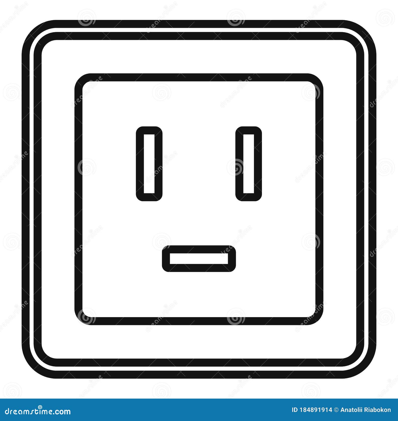 Electric Power Socket Icon, Outline Style Stock Vector - Illustration ...