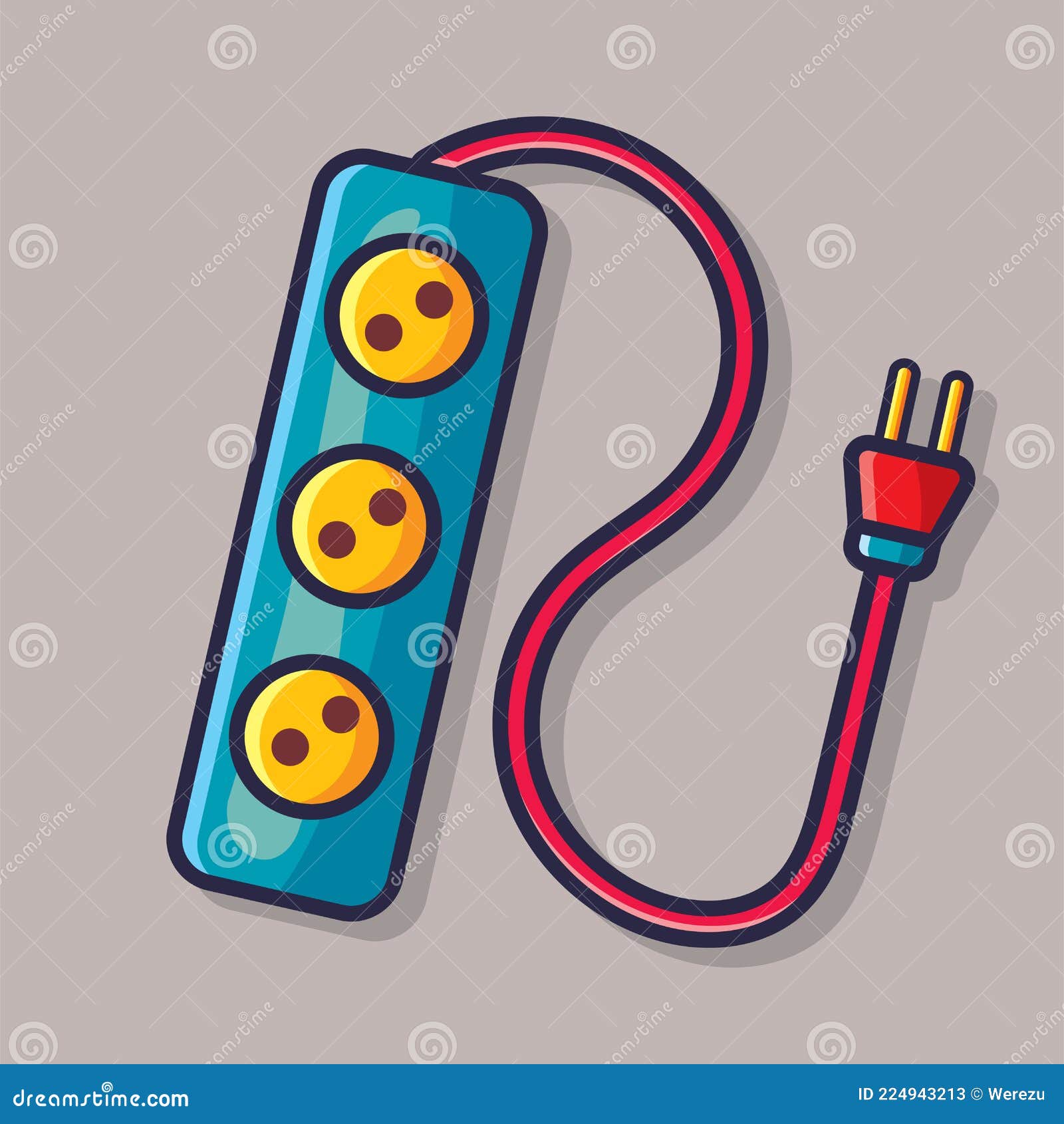 Electric Power Socket Isolated Vector Illustration in Flat Style Stock ...