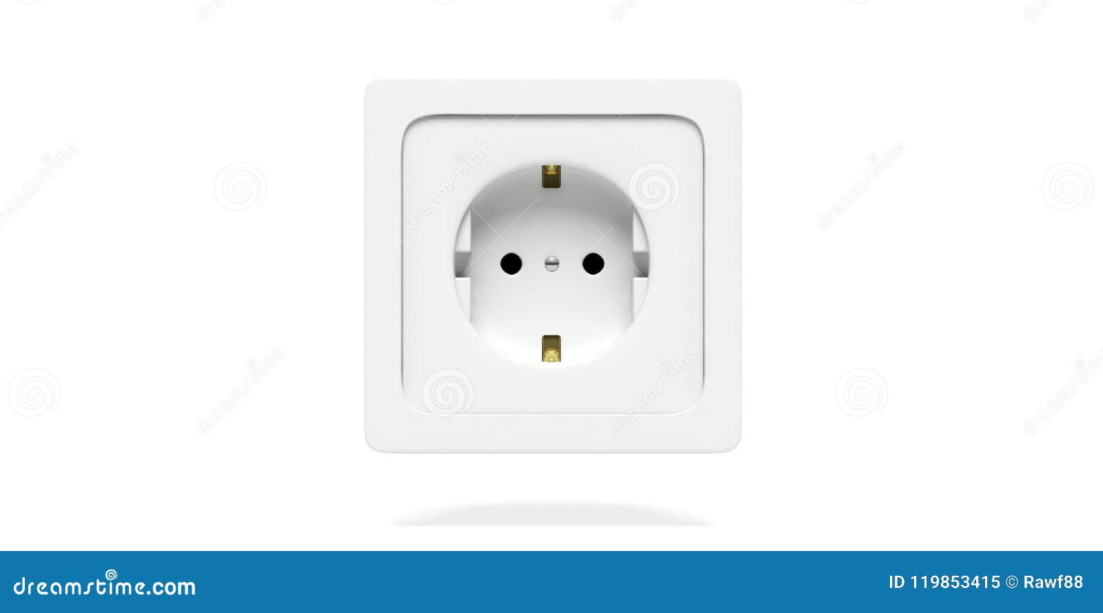 Electric Power Socket Isolated on White Background. 3d Illustration ...